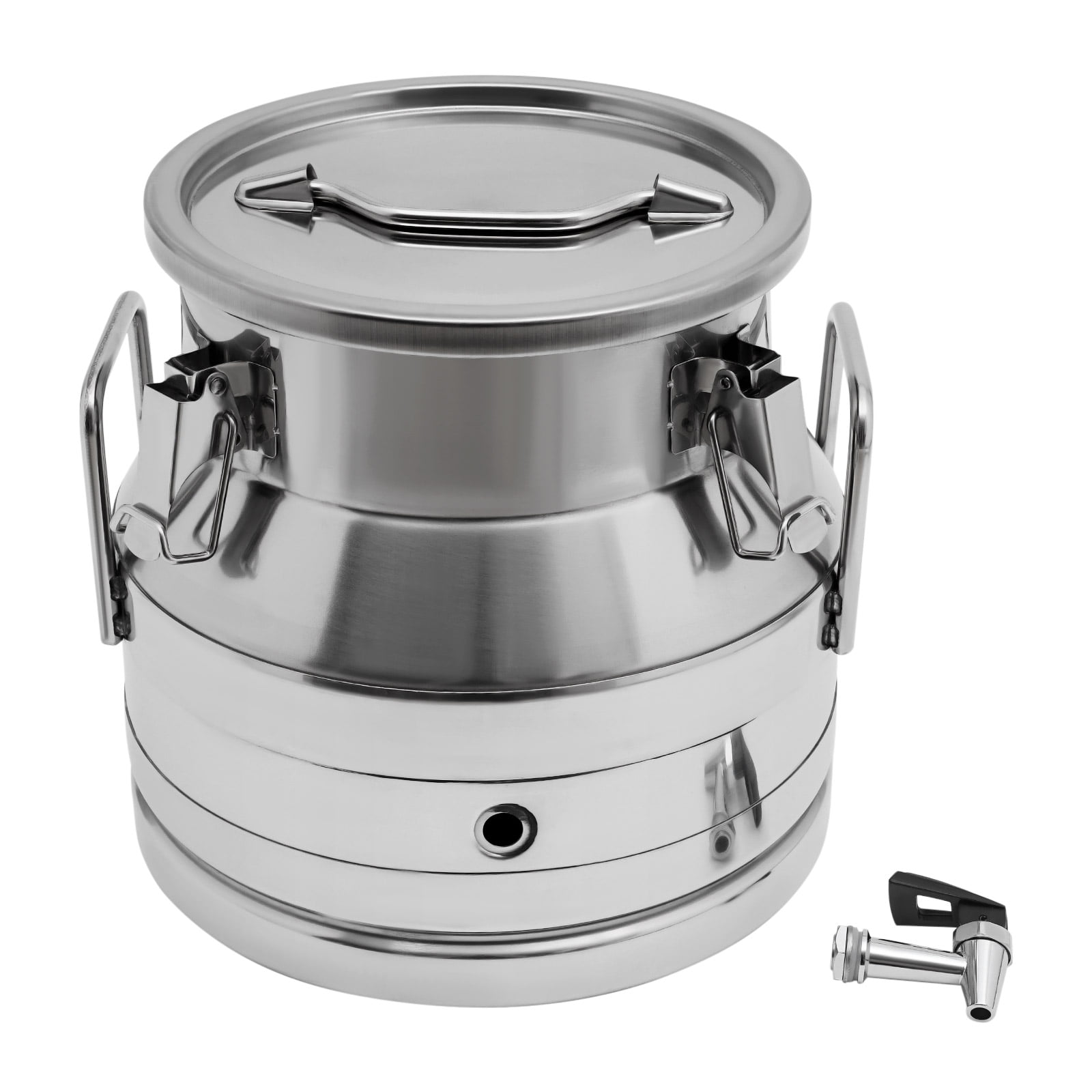 Wildnix Durable Stainless Steel Milk Can with Silicone Sealing Cover, 2 ...