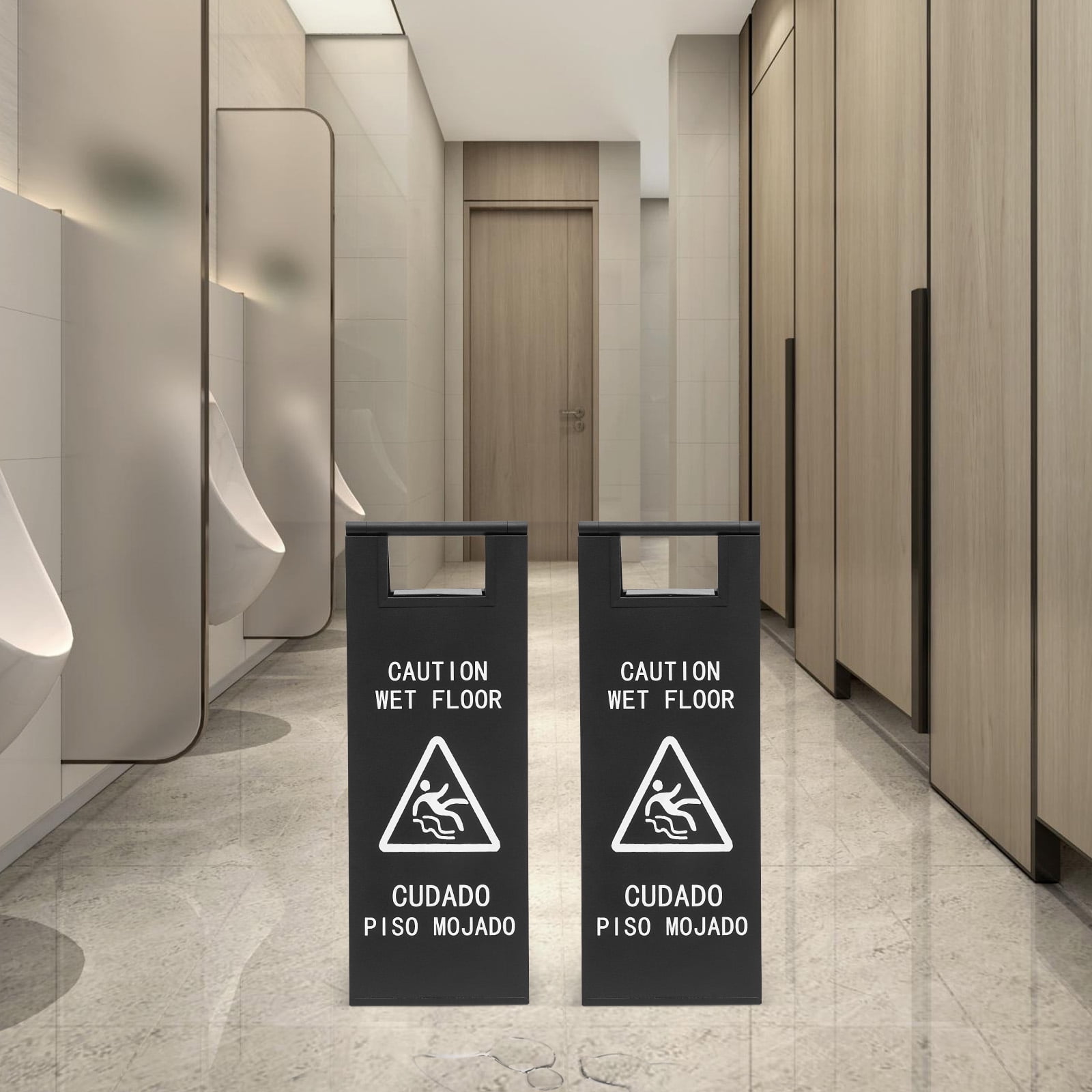 Wildnix Durable Stainless Steel Wet Floor Sign with Portable Handle ...