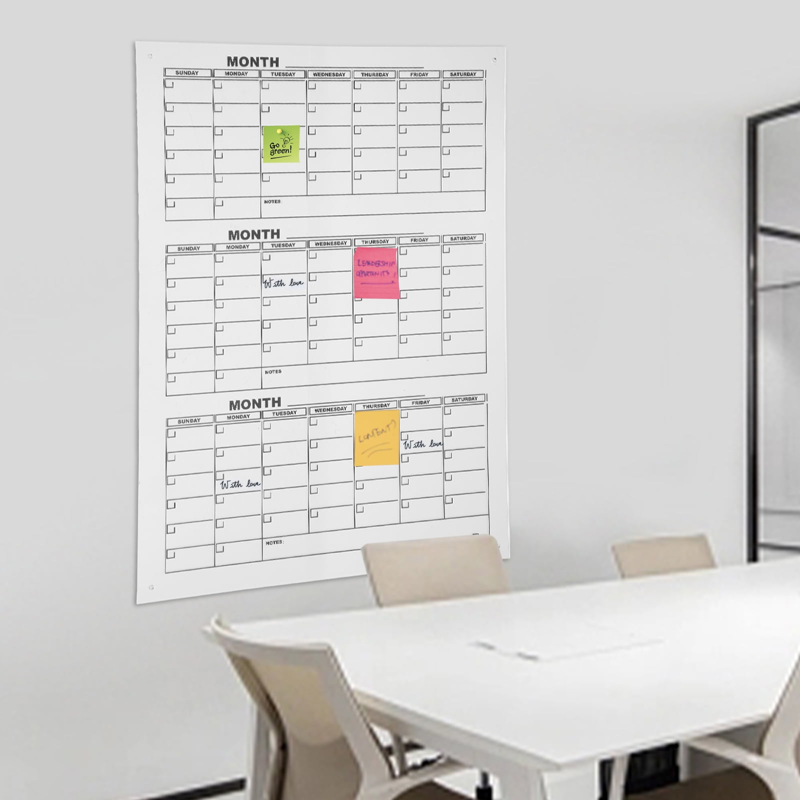 Wildnix Durable White Board Calendar with Acrylic Surface, Easy to ...