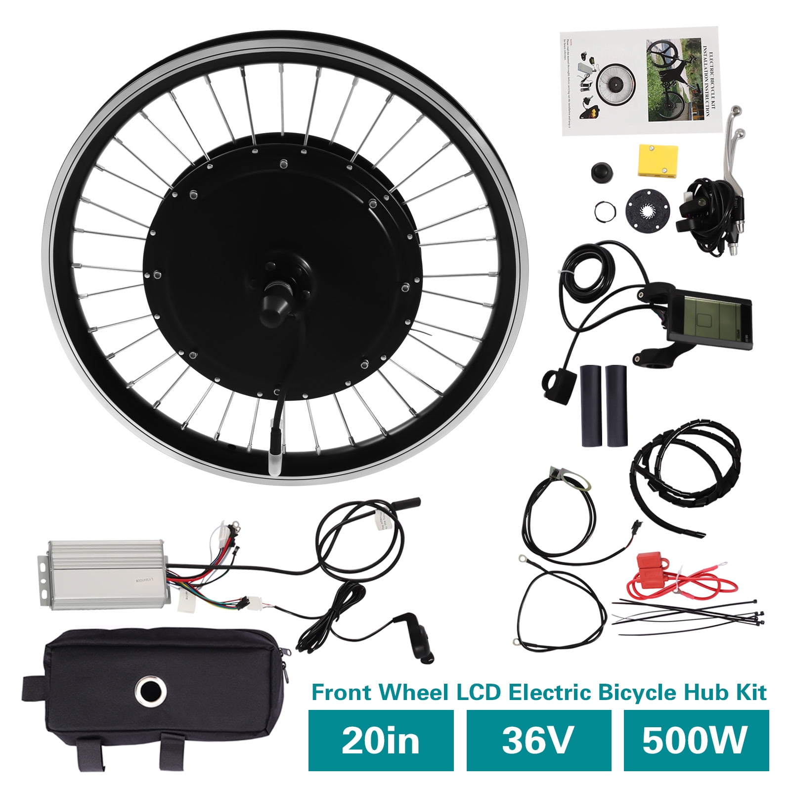Wildnix Electric Bicycle Wheels with 500W Motor, 340RPM Speed ...