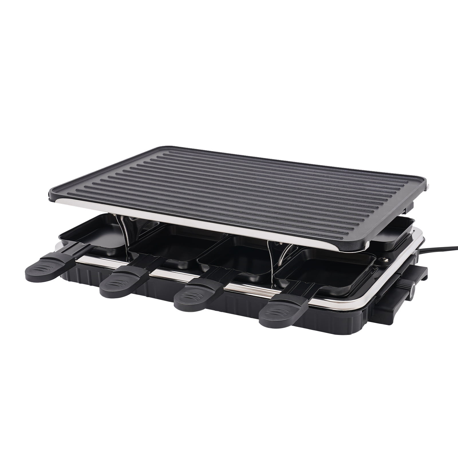 Wildnix Electric Raclette Grill, 6-8 People BBQ Tabletop Grill with Non ...