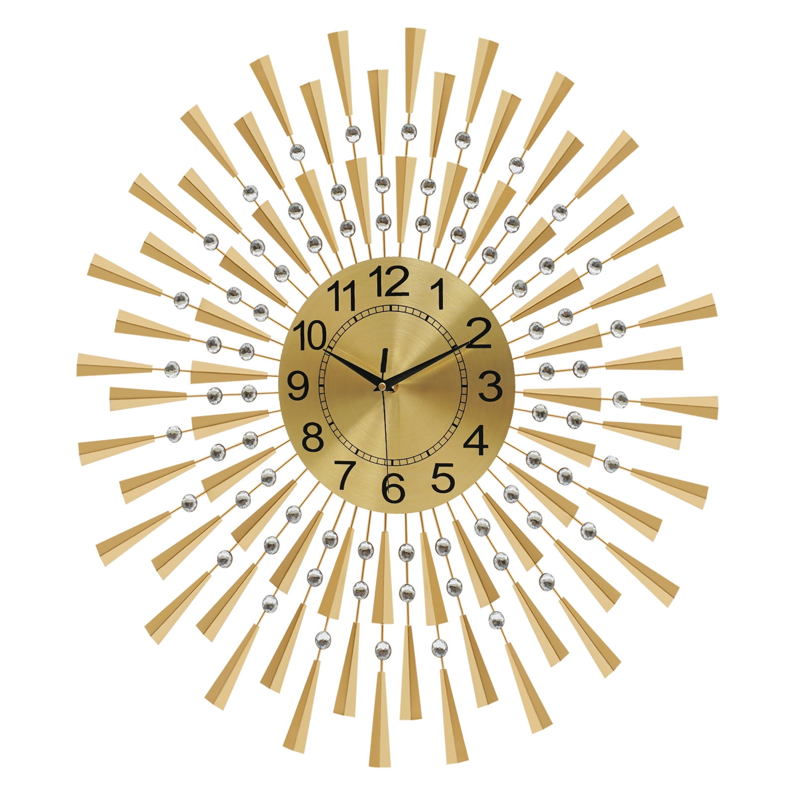 Wildnix Elegant Gold Art Deco Wall Clock with Silent Scan Movement ...