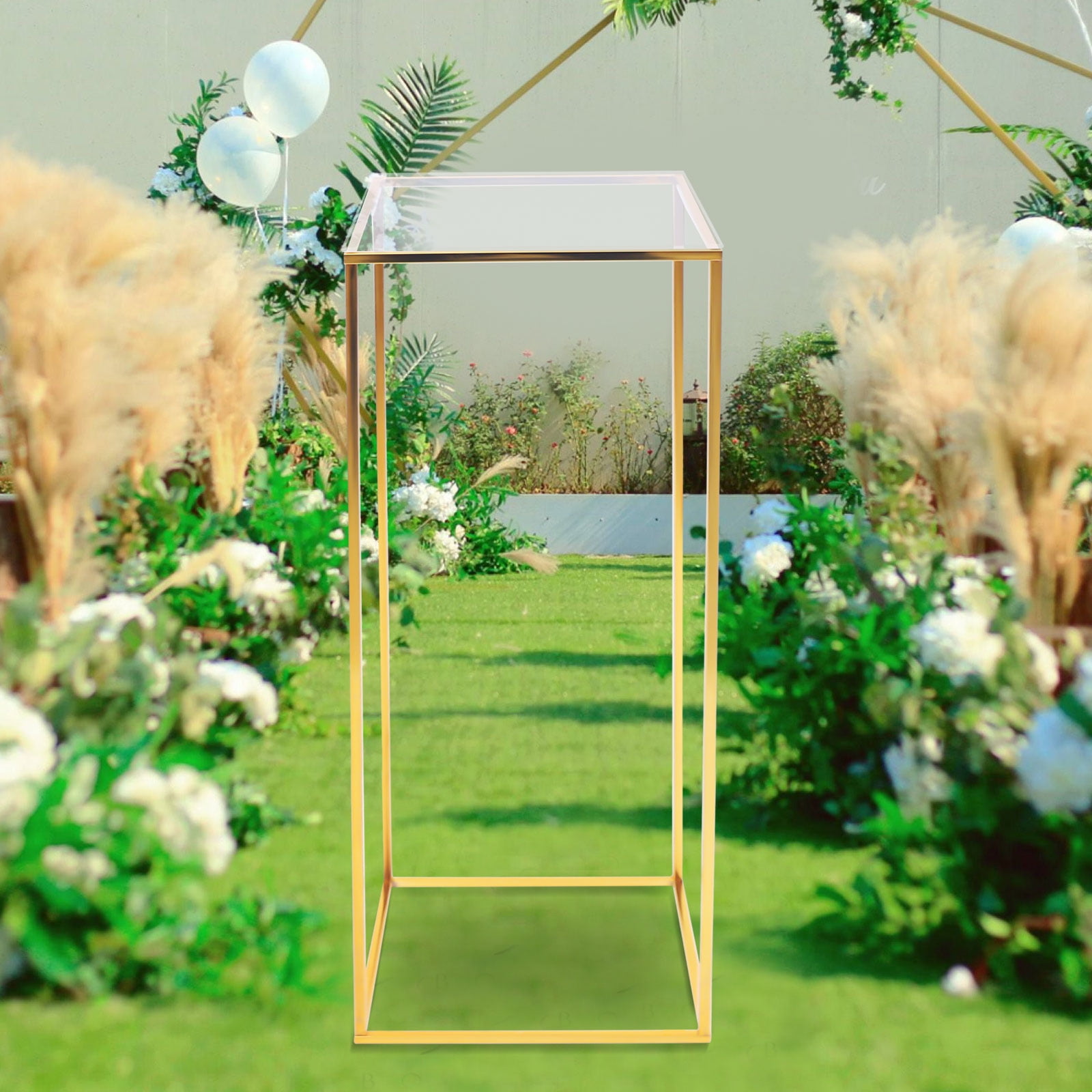 Wildnix Elegant Wedding Flower Stand, Gold Metal Floor Stand with ...