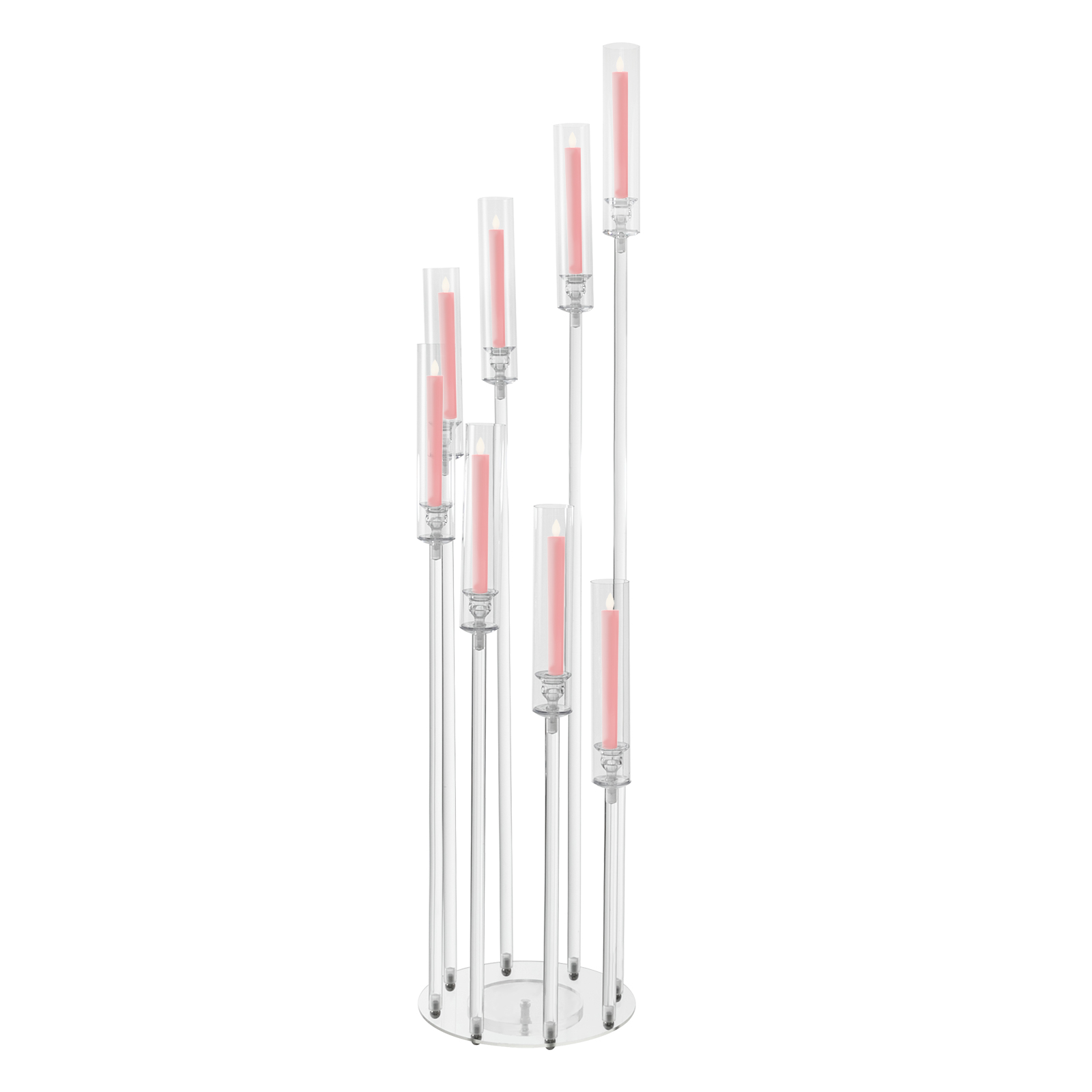 Wildnix Floor Candelabra, Elegant Acrylic Design, Clear and Modern with ...