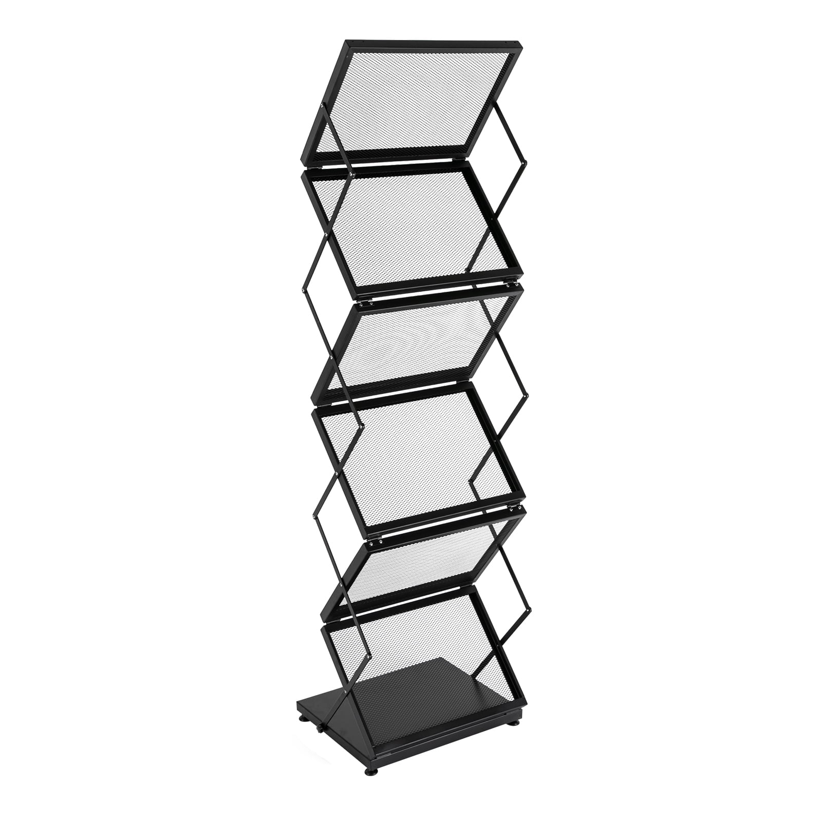 Wildnix Foldable Magazine Rack, 6-Tier Carbon Steel Display Stand for ...