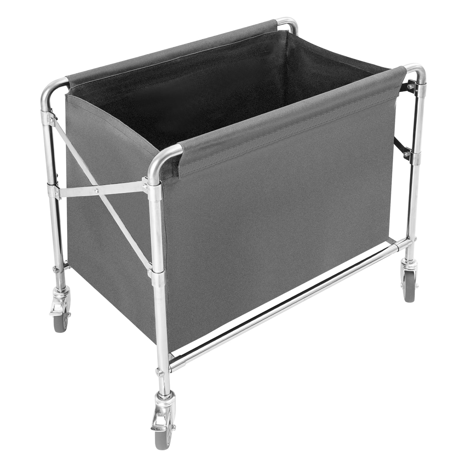 Wildnix Foldable Rolling Laundry Cart with 330.69 lbs Capacity, Grey ...