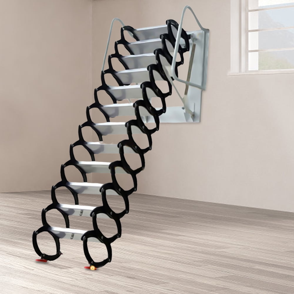 Wildnix Foldable Wall-Mounted Step Ladder with 12 Steps – 10.17ft ...