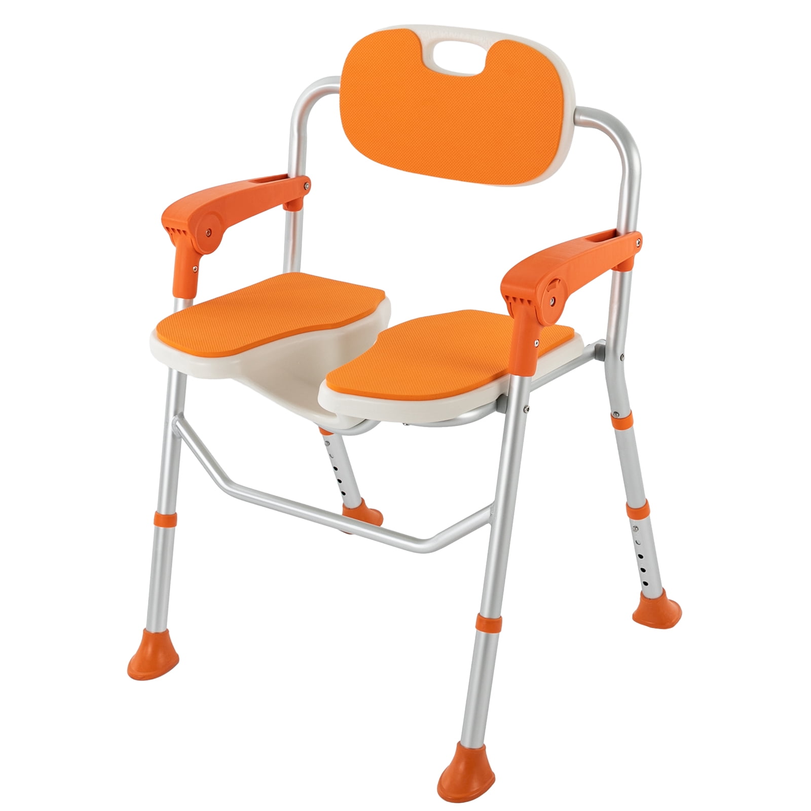 Wildnix Folding Shower Seat, Adjustable Height Shower Chair with Non ...