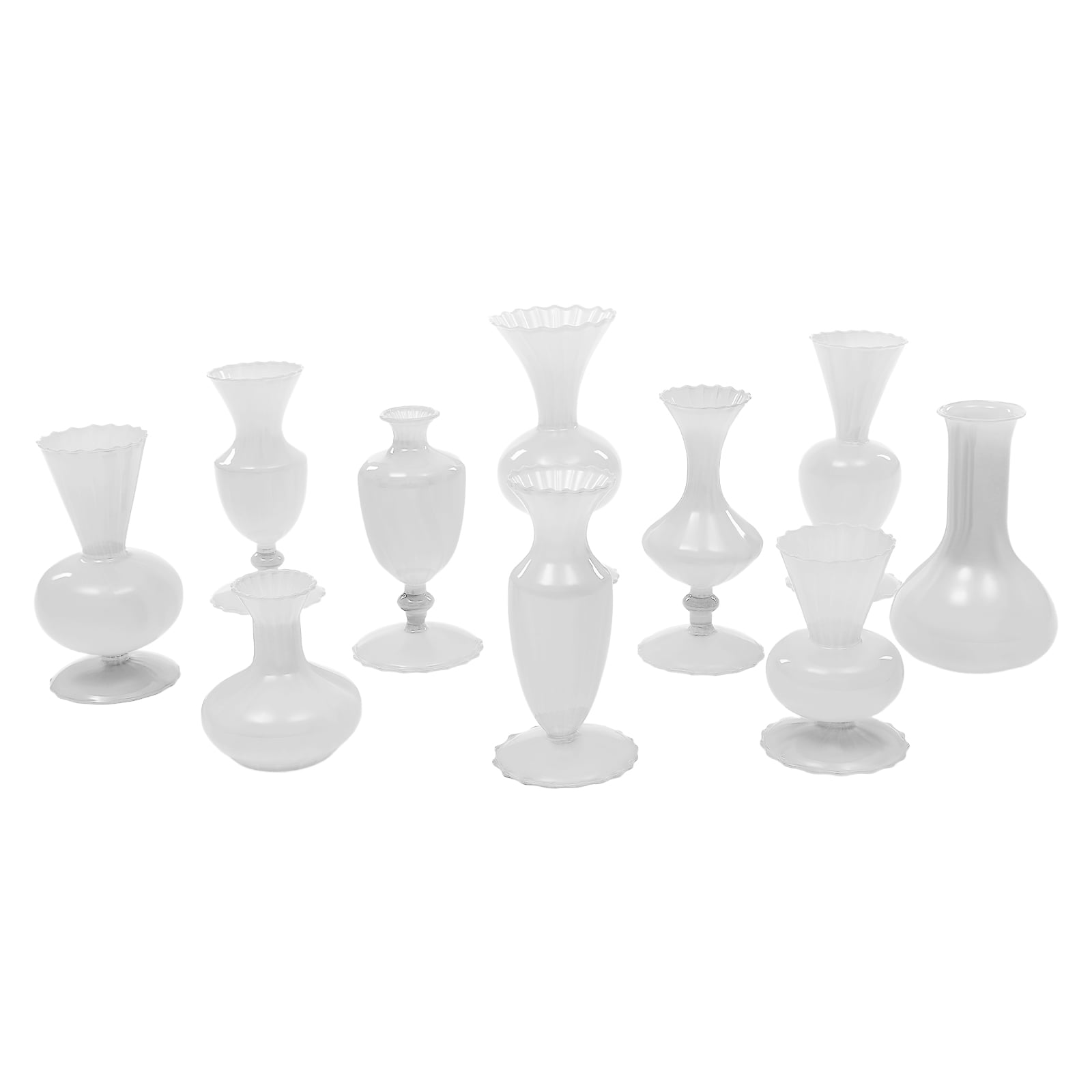 Wildnix Glass Vase Set of 10, Modern White Decorative Vases, Quality ...