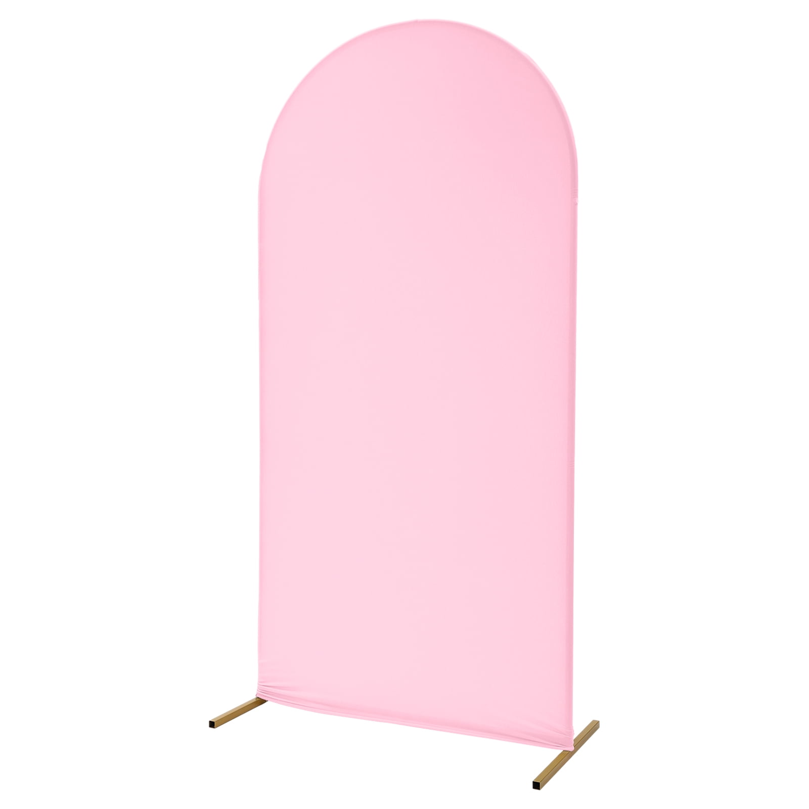 Wildnix Gold Wedding Arch with Pink Cloth Cover, Floor Standing Arched ...