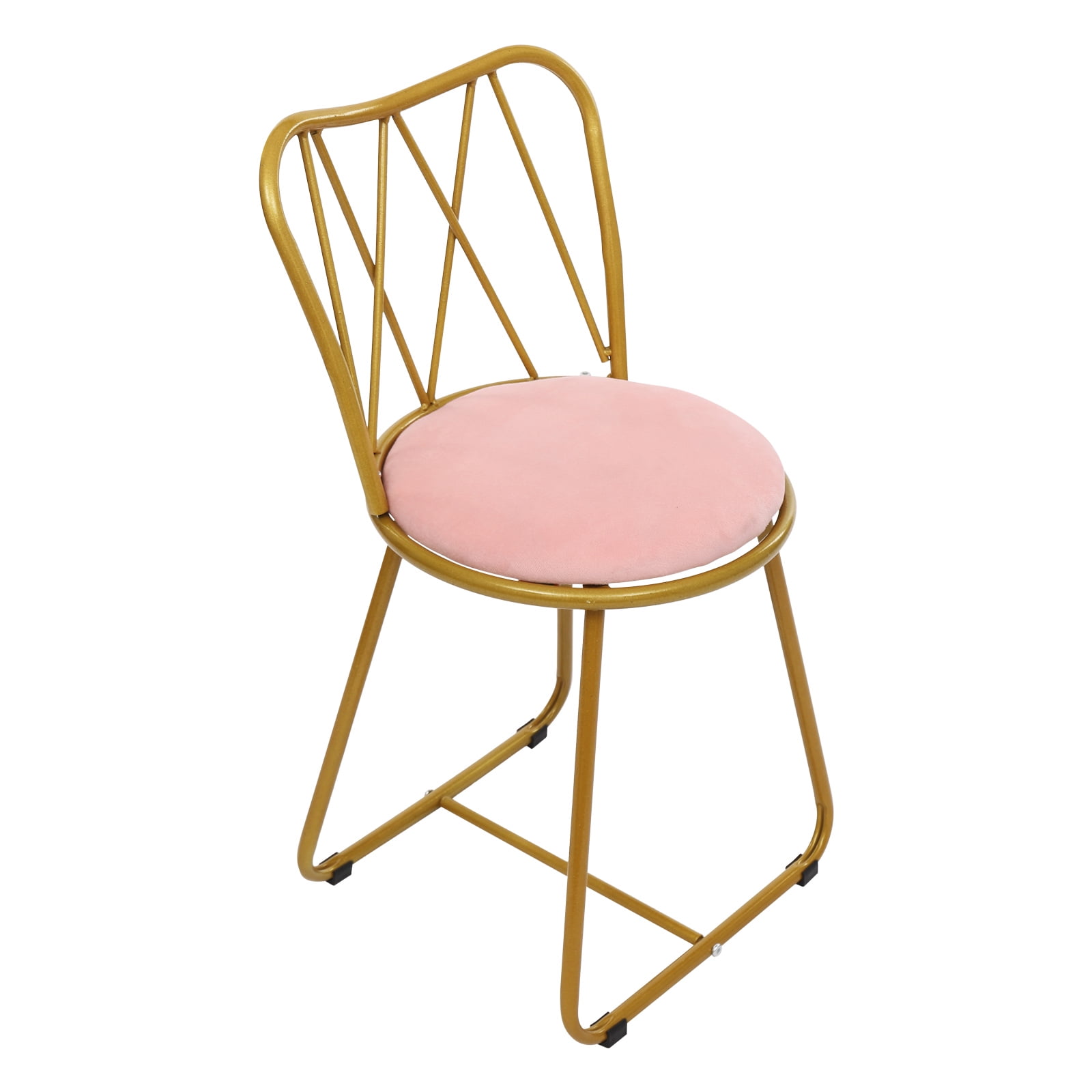 Wildnix Gold and Pink Acrylic Crystal Makeup Chair with Soft Cushion ...