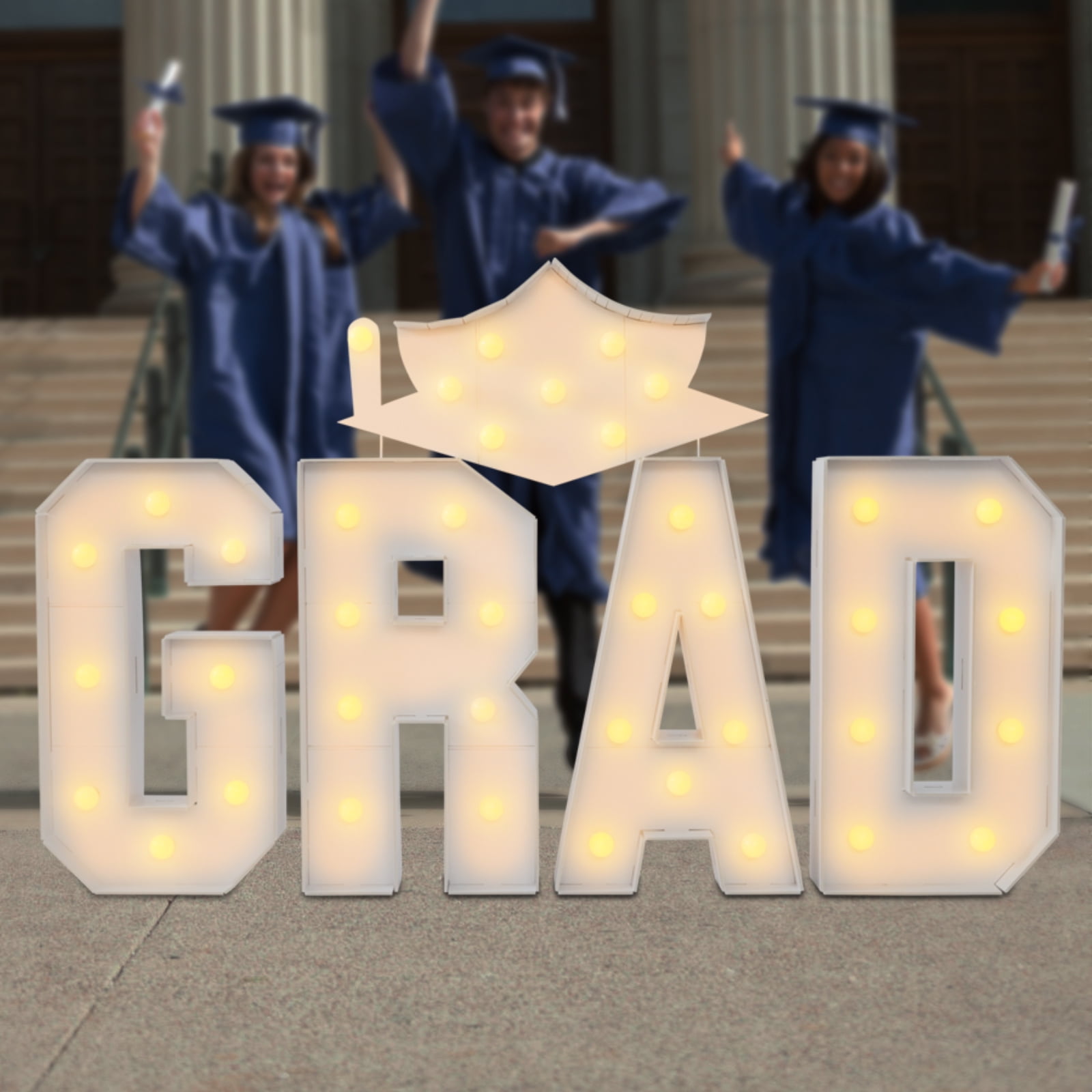 Wildnix Graduation Decorations Light-Up Numbers Set, GRAD Foam Letters ...