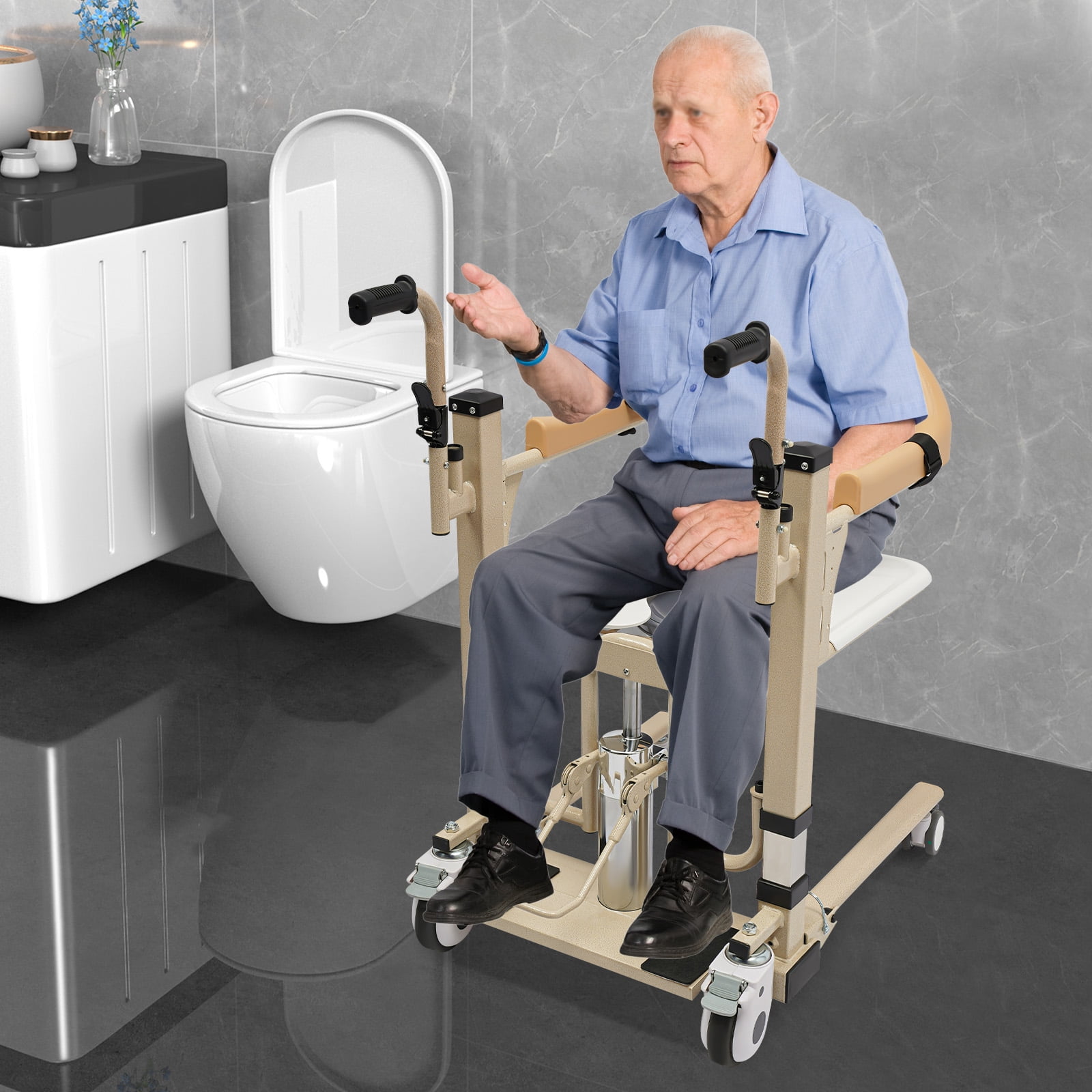 Wildnix Heavy Duty Transfer Lift Handrail for Stairs, 3-Step Staircase ...