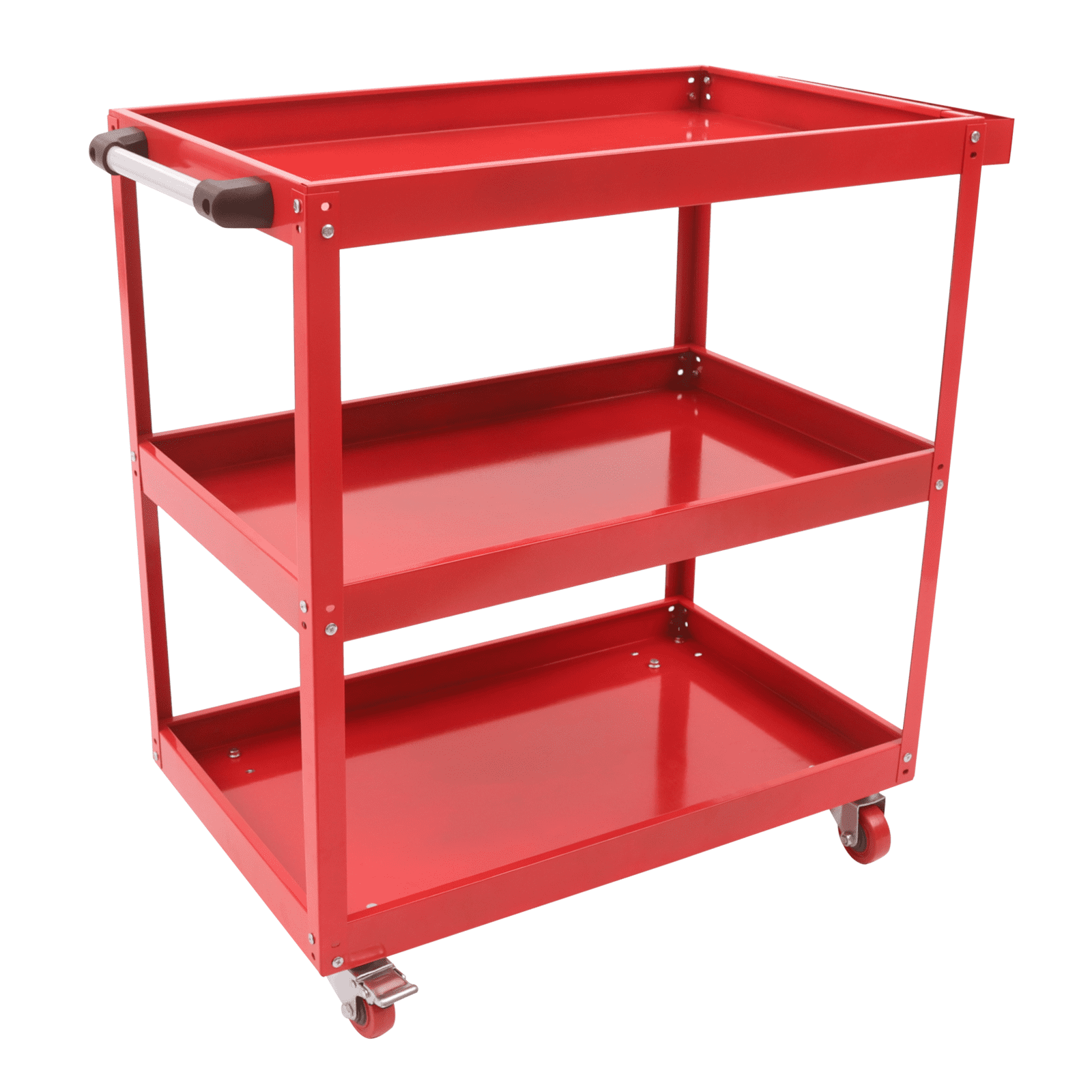 Wildnix High-Quality Red Utility Cart with Three Layers, Cold-Rolled ...