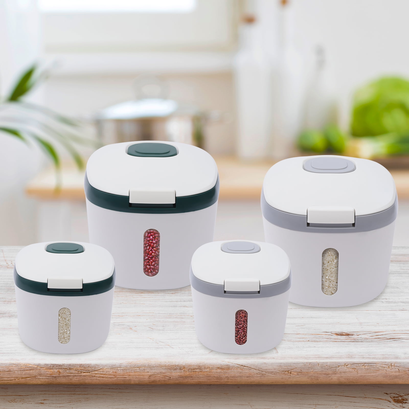 Wildnix Japanese-Style Rice Storage Container, Airtight Cereal ...