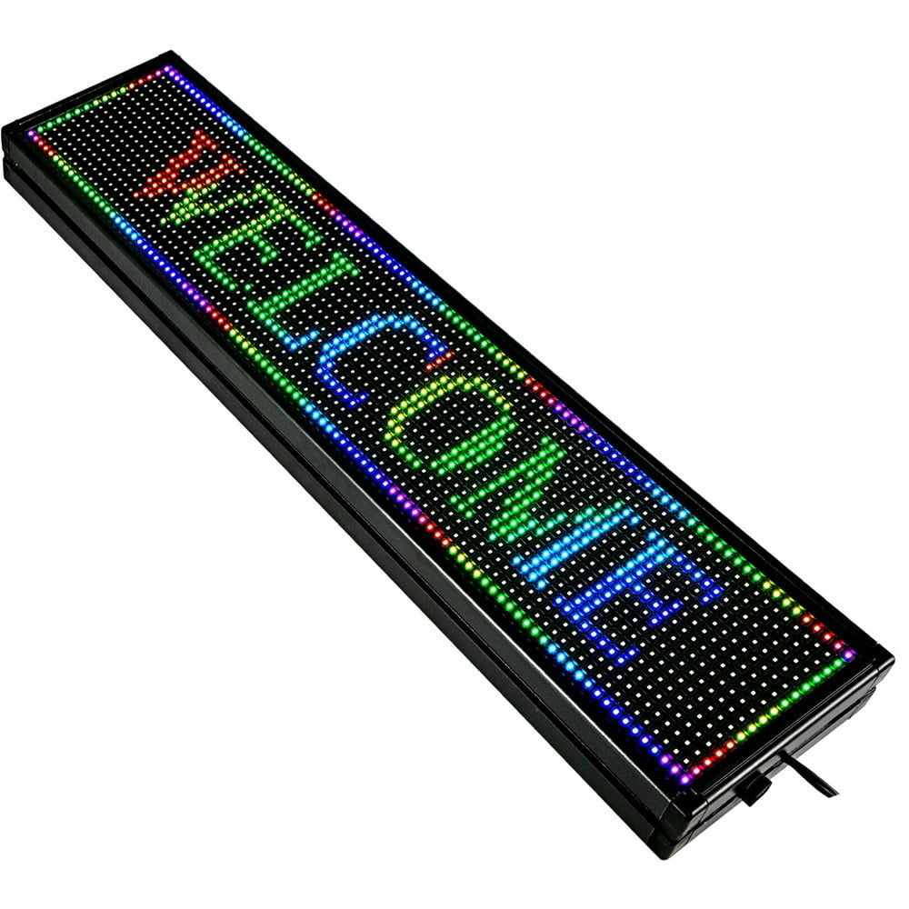 Wildnix LED Sign 40x8 Inch – Seven-Color Digital Display, USB & WiFi ...