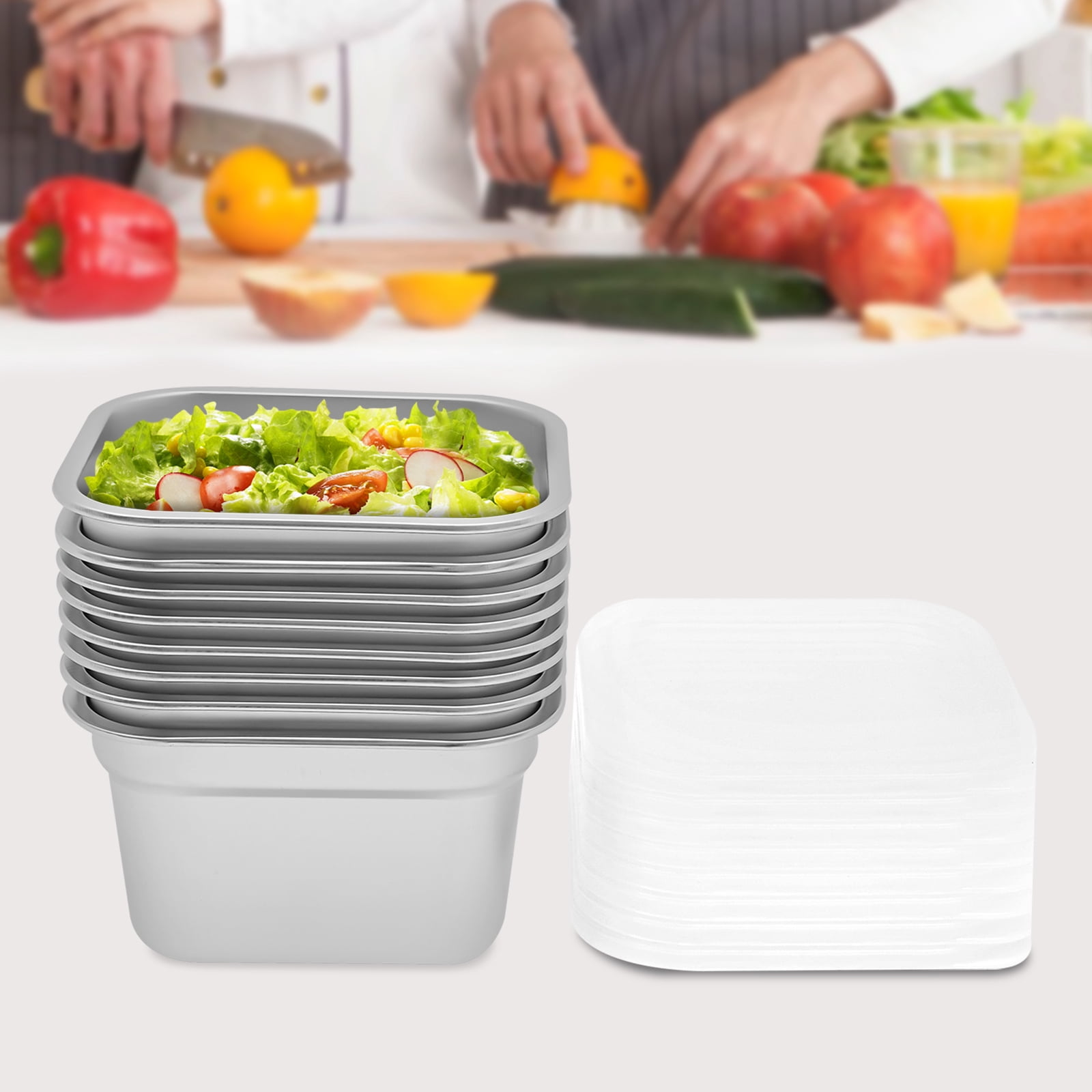 Wildnix Large Capacity 21.1 Quart Steam Table Pan with Clear Lid ...