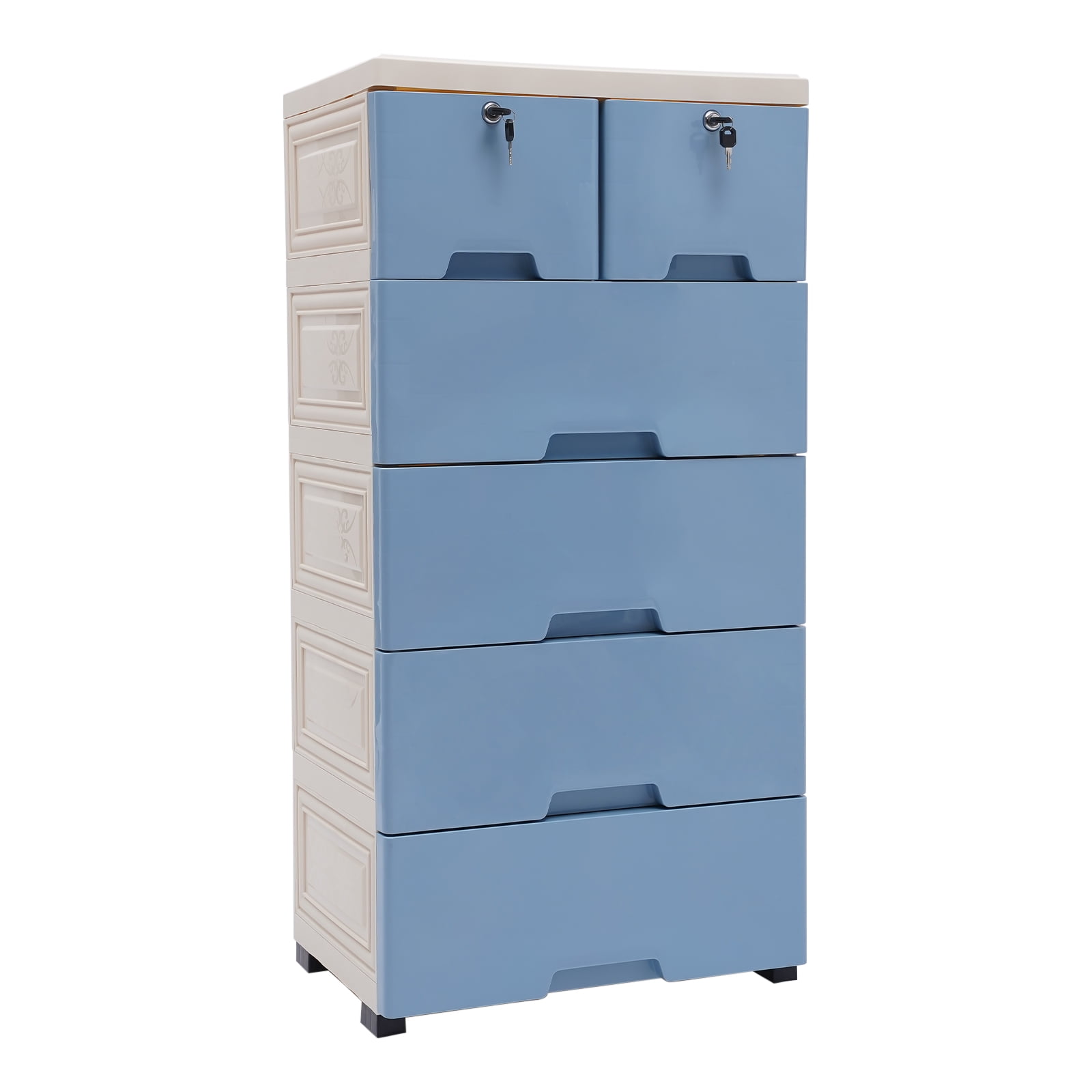 Wildnix Large Capacity Plastic Drawers Dresser with Detachable Design ...