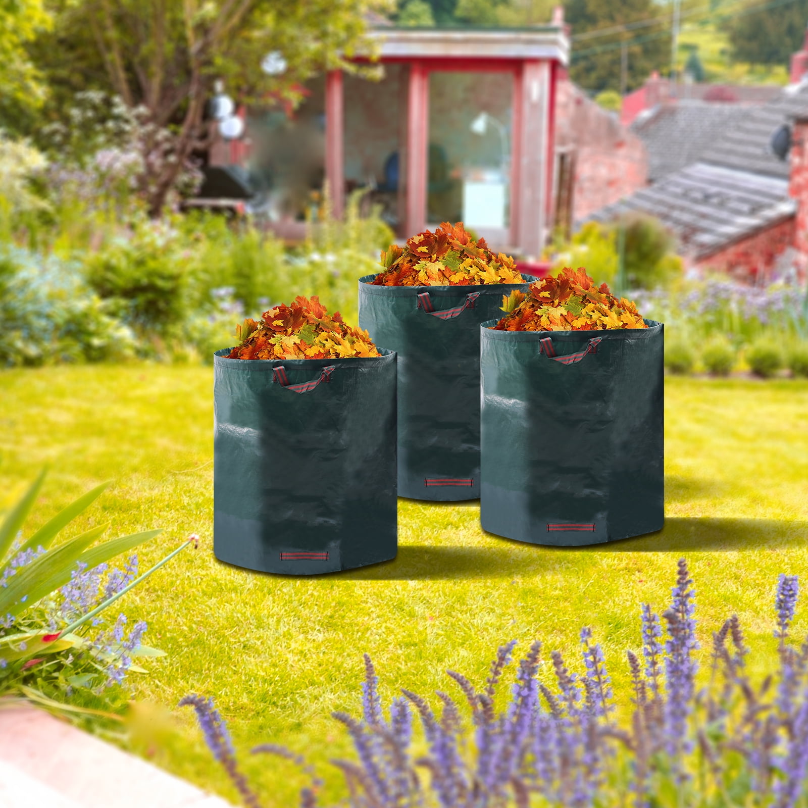 Wildnix Large Capacity Reusable Yard Waste Bags with Double-Stitched ...