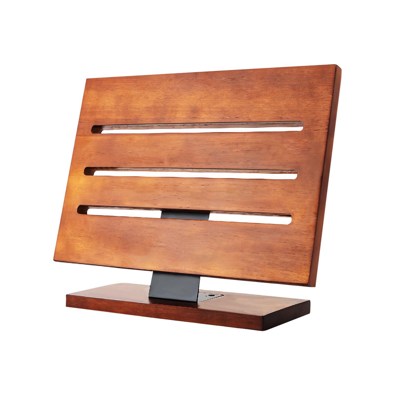 Wildnix Magnetic Knife Block Holder, Rubberwood Storage Rack with ...