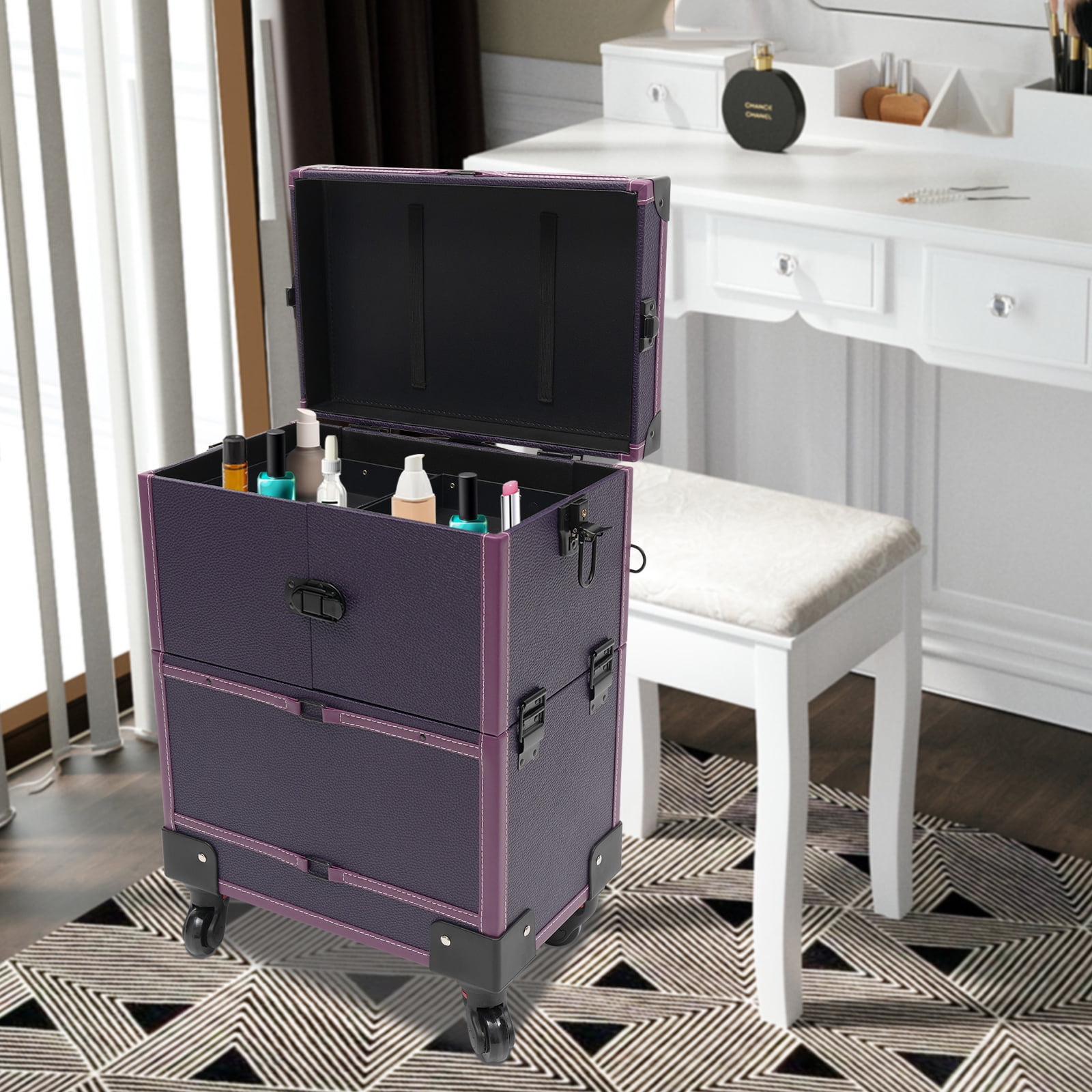Wildnix Makeup Train Case with High-Quality PU, PP, PVC Construction ...
