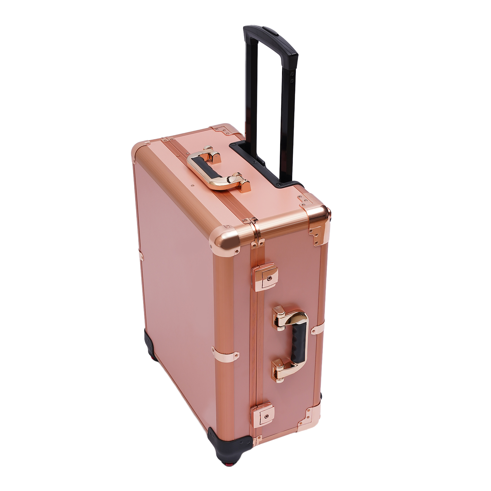 Wildnix Makeup Train Case with Adjustable Height, LED Lights, Rose Gold ...