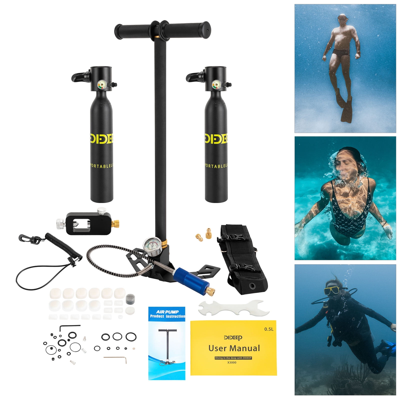 Wildnix Mini Scuba Tank, 0.5L Capacity, Aluminum Alloy Construction, 5 ...
