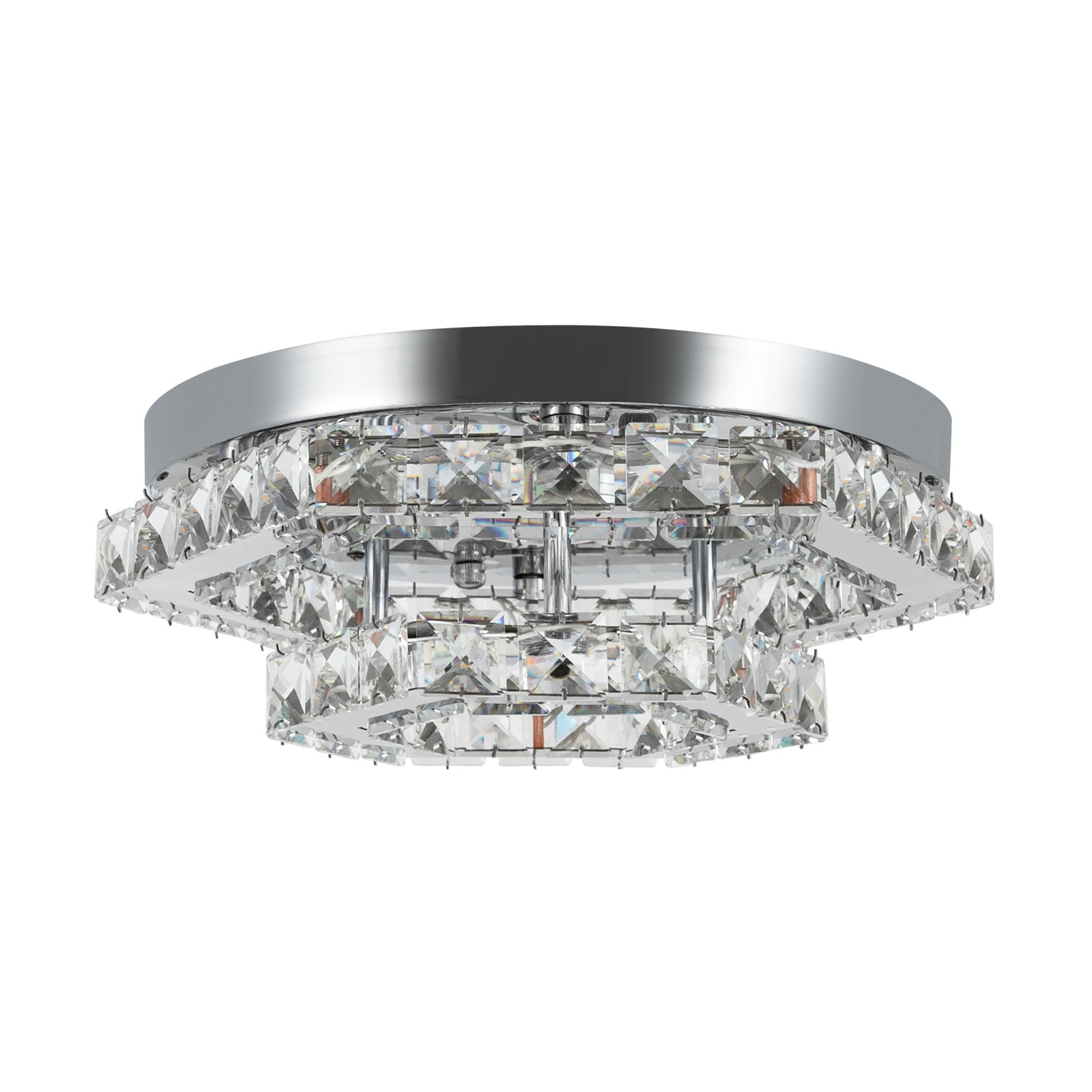 Wildnix Modern Crystal Ceiling Light with Remote Control, Adjustable ...