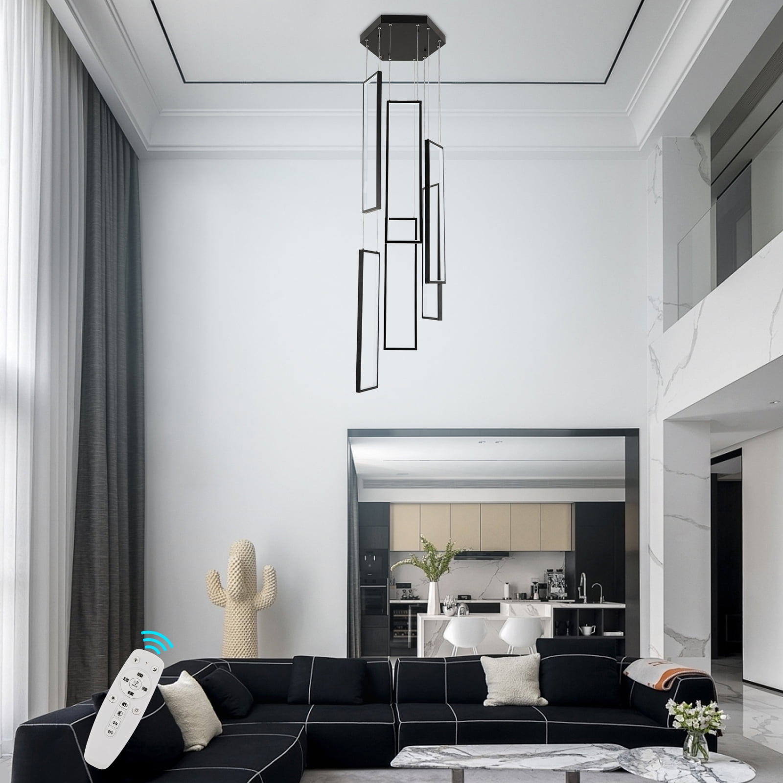 Wildnix Modern Pendant Chandelier with Adjustable Brightness and Color ...
