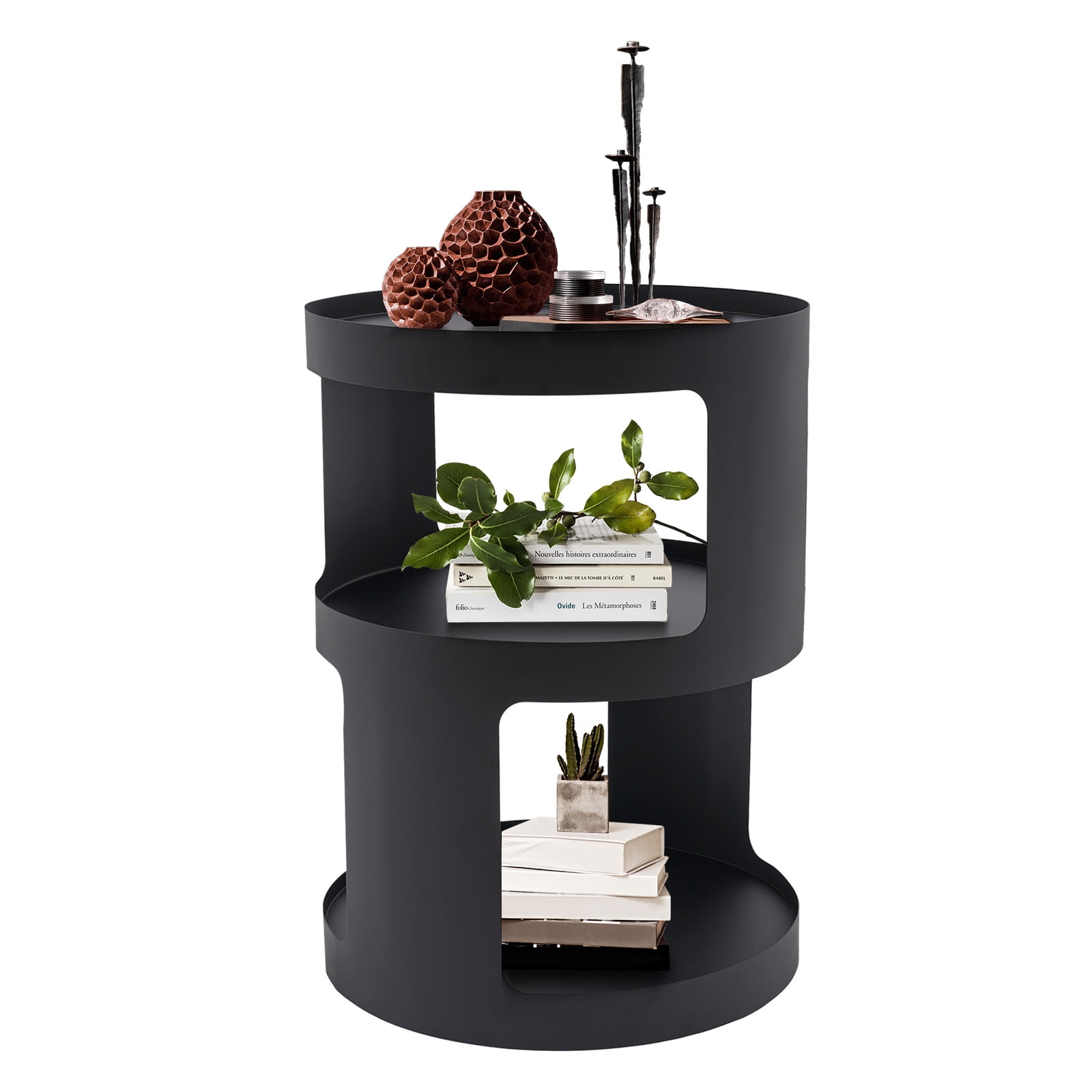 Wildnix Modern Side Table – Unique Numerical Design, Iron and Carbon Steel, 3-Tier Storage ...