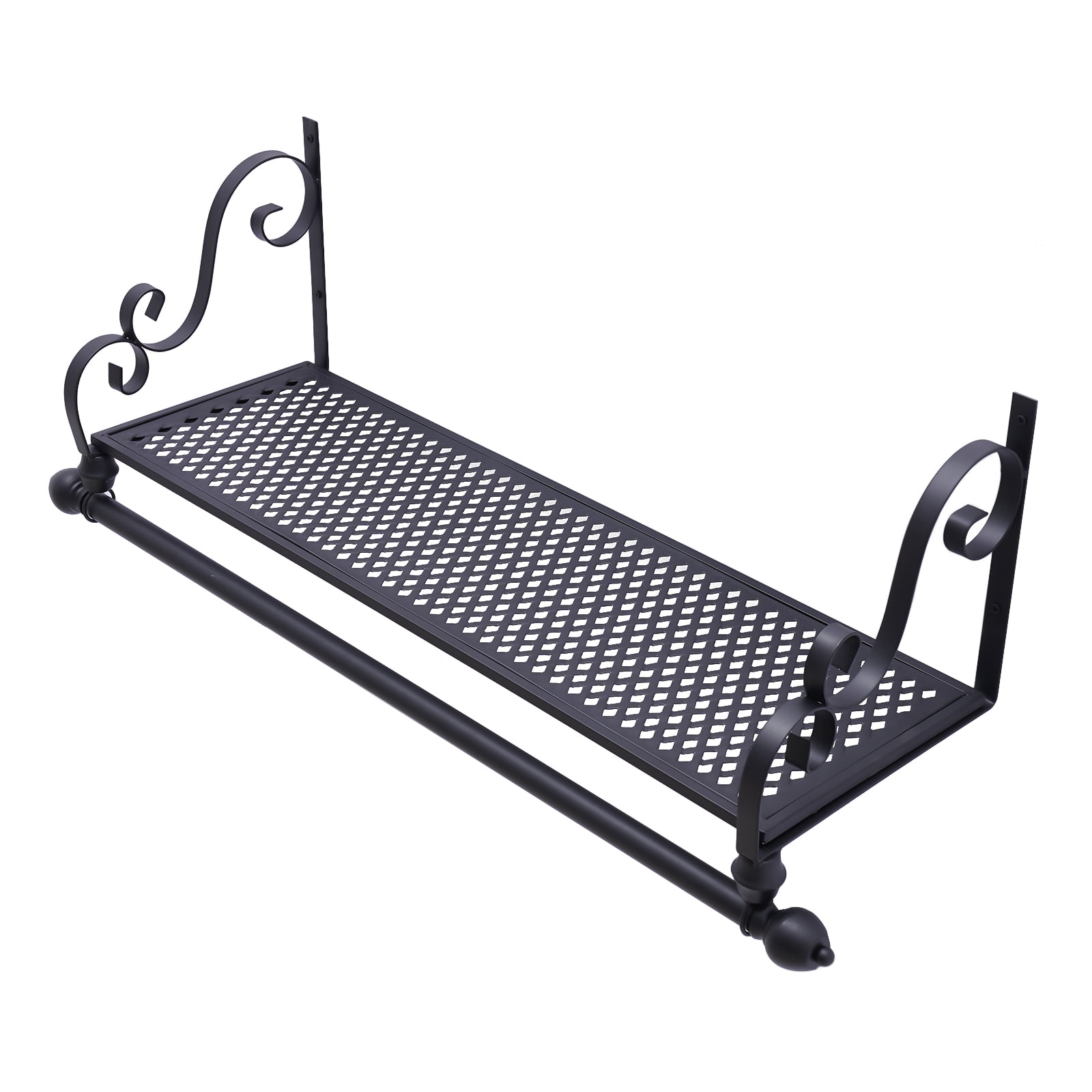Wildnix Modern Wall-Mounted Clothing Hanging Rack, Black Boutique Iron ...