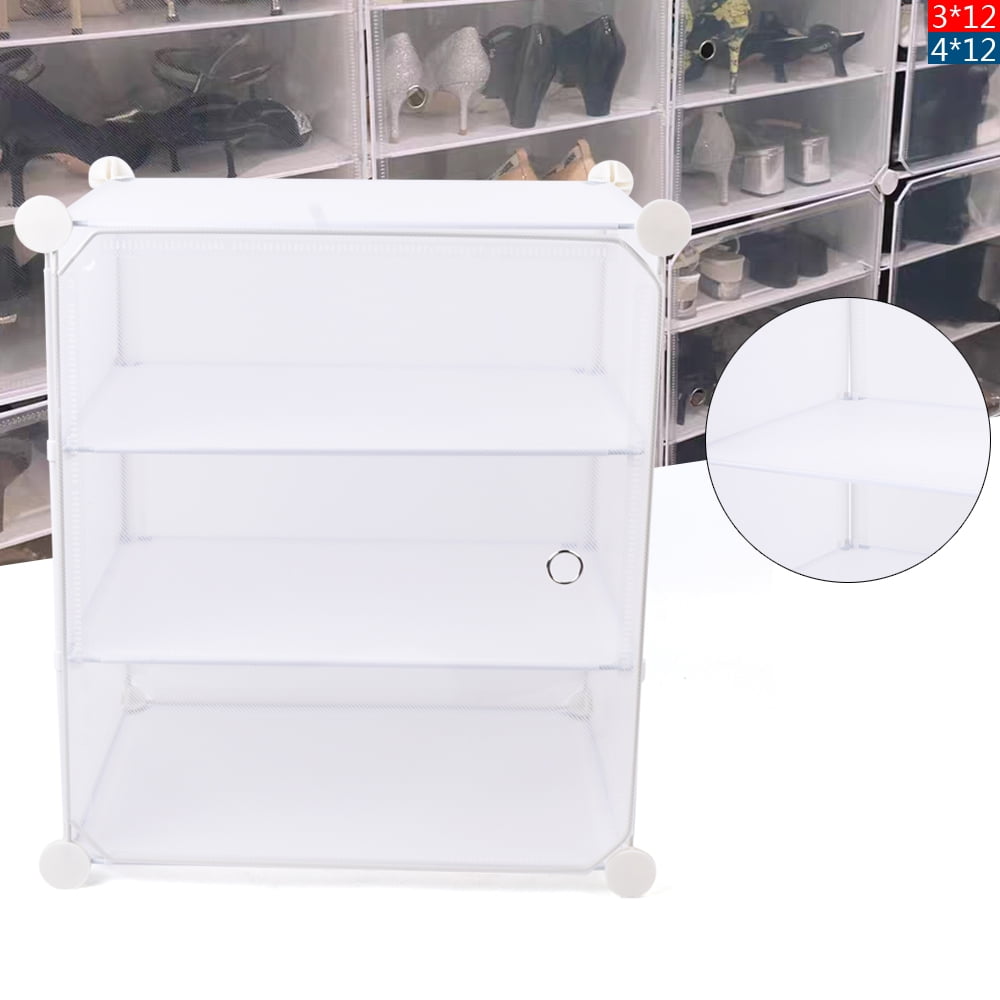 Wildnix Modern White Shoe Boxes, Transparent Door Shoe Storage Rack ...