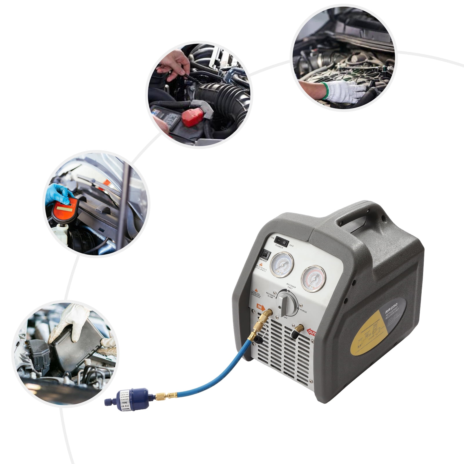 Wildnix Portable Refrigerant Recovery Machine, 110V 3/4HP, 3 Modes ...