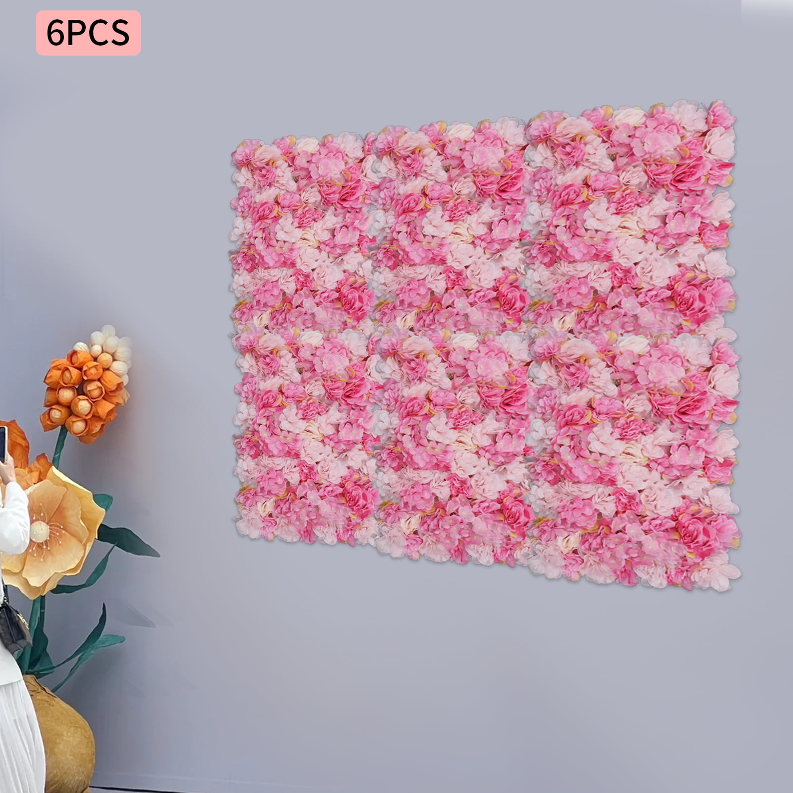 Wildnix Realistic Artificial Flower Wall-Set of 6 with Hydrangeas ...