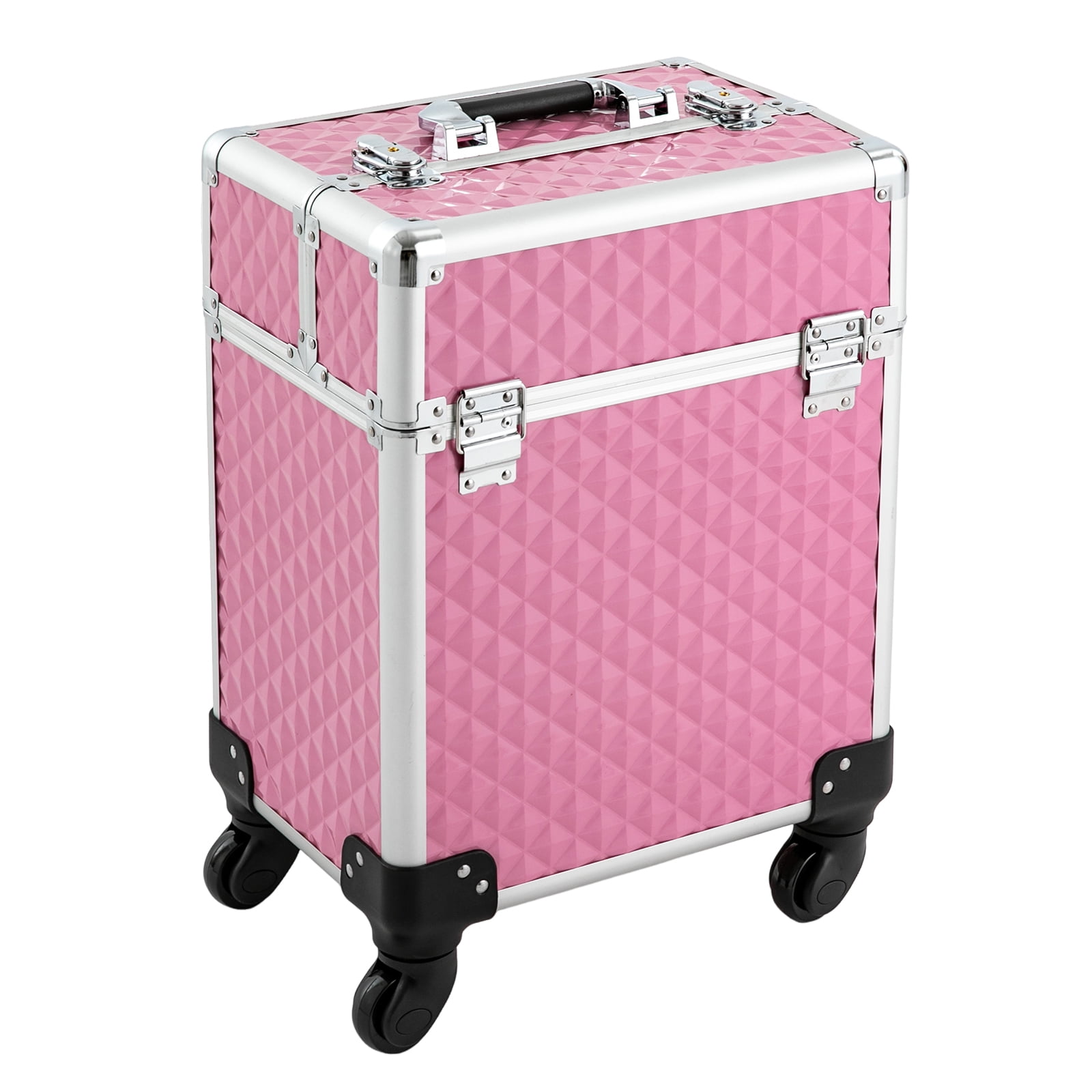 Wildnix Rolling Makeup Case with 3-Tier Storage, Ergonomic Handle, and ...