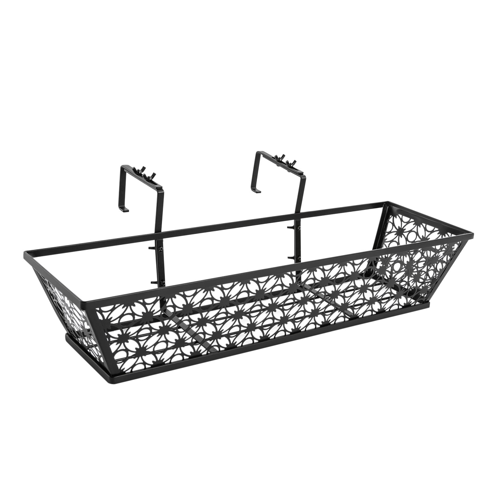 Wildnix Set of 2 Modern Iron Window Boxes with Coconut Coir Liners ...