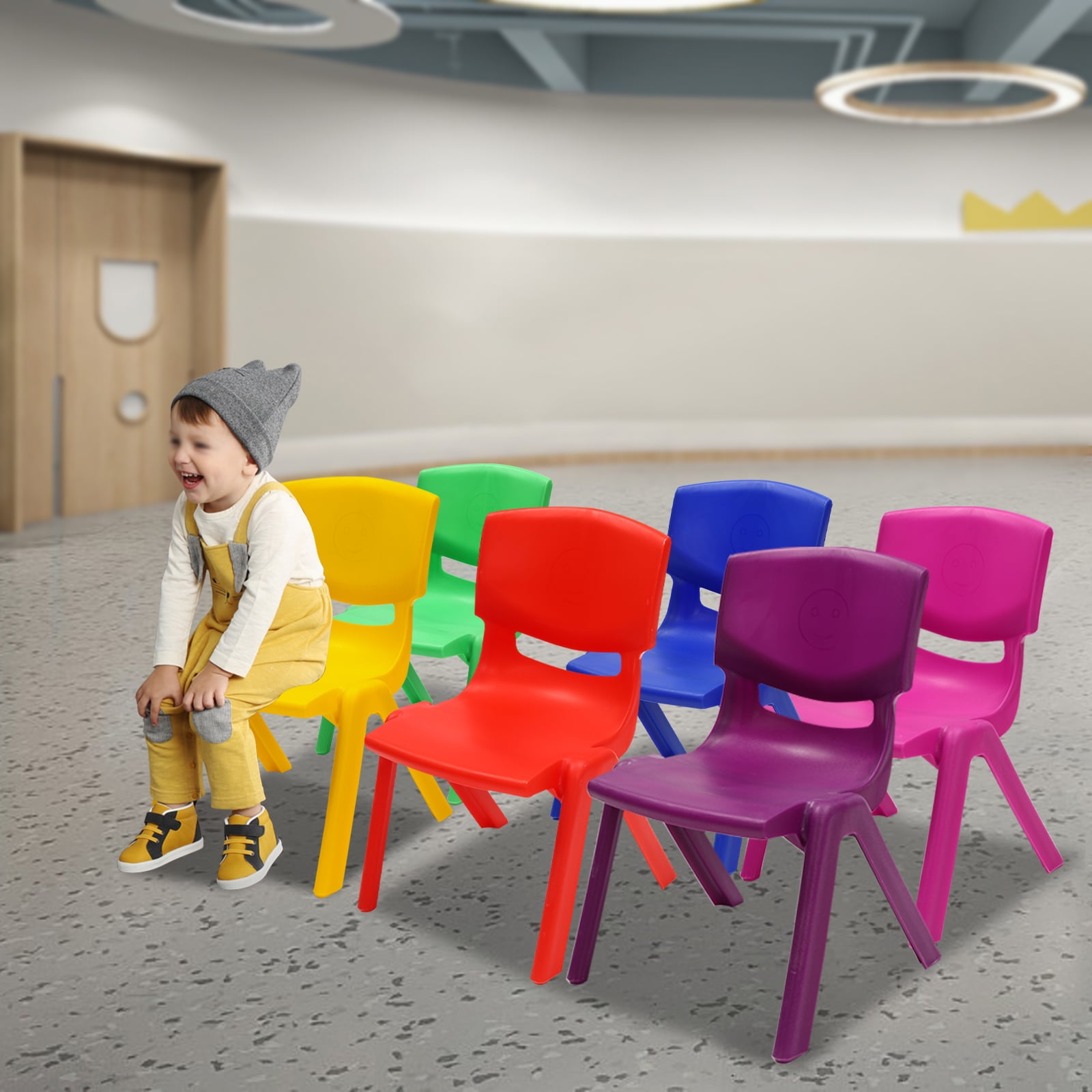 Wildnix Stackable School Chairs for Kids, PP Material, Stable Design ...