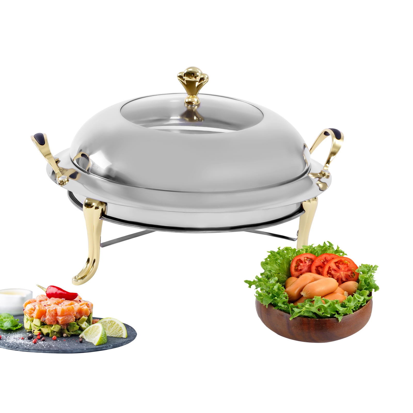 Wildnix Stainless Steel Chafing Dish with Fuel Holder-Fast Heating ...