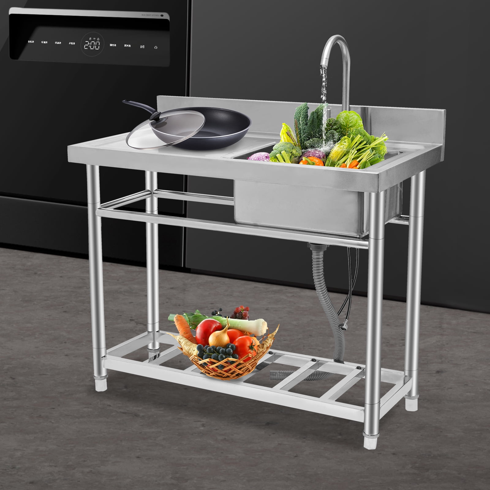 Wildnix Stainless Steel Kitchen Sink with Adjustable Faucet, Filtration ...