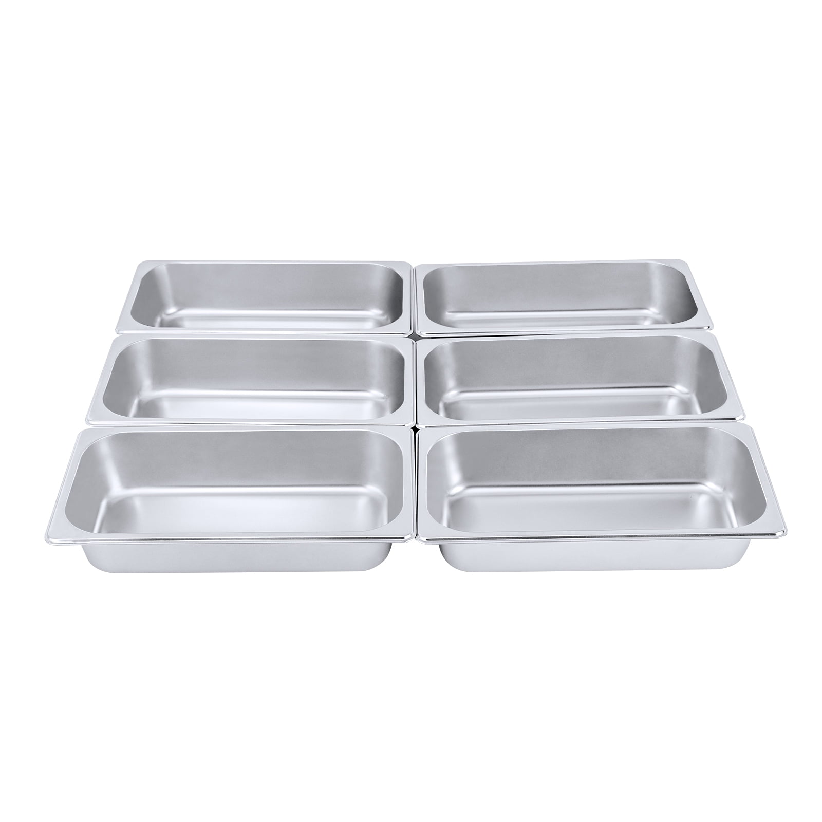 Wildnix Steam Table Pans, Set of 6 Stainless Steel Hotel Pans, 1/3 Size ...