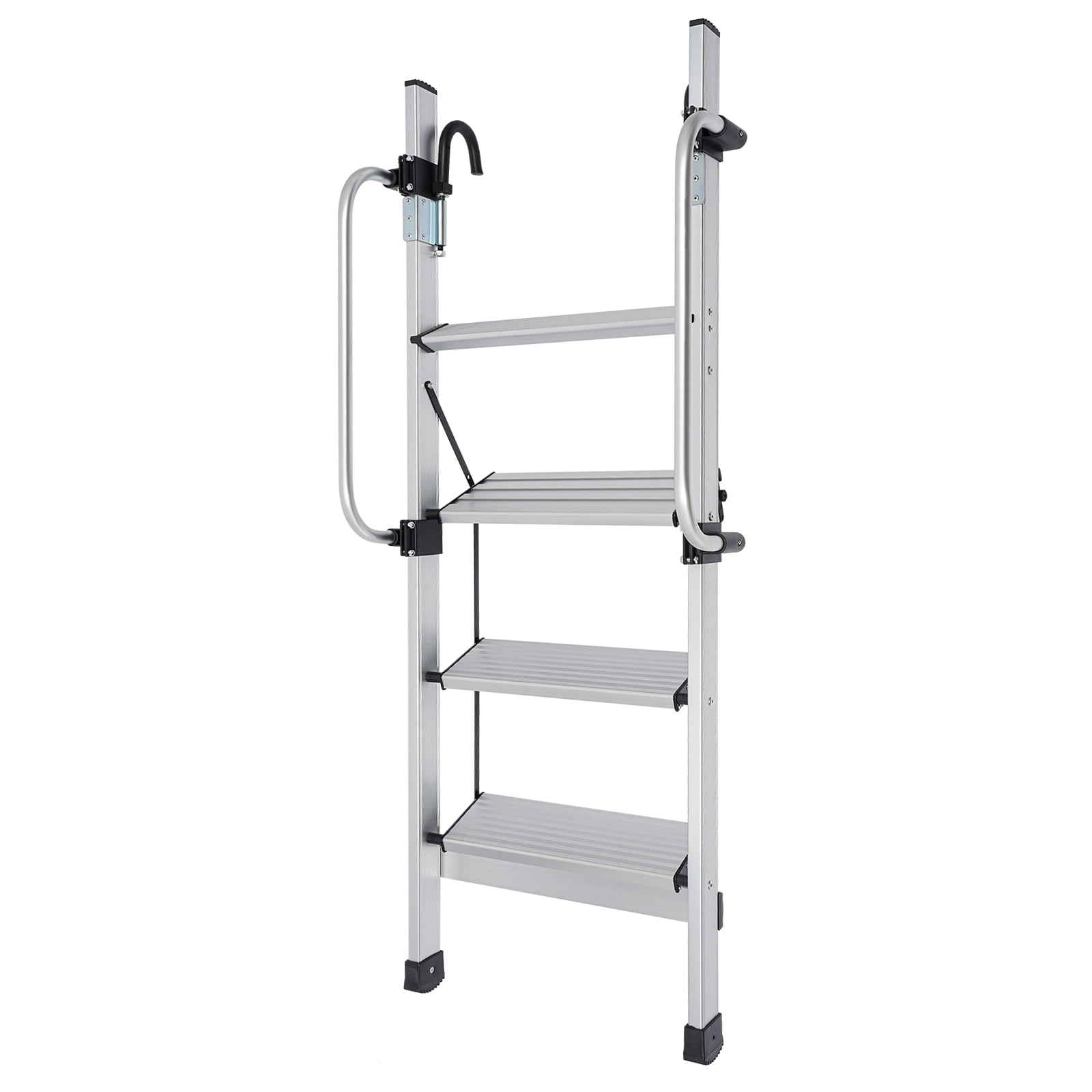 Wildnix Sturdy and 4-Step Foldable Wall-Mounted Step Ladder for Easy ...