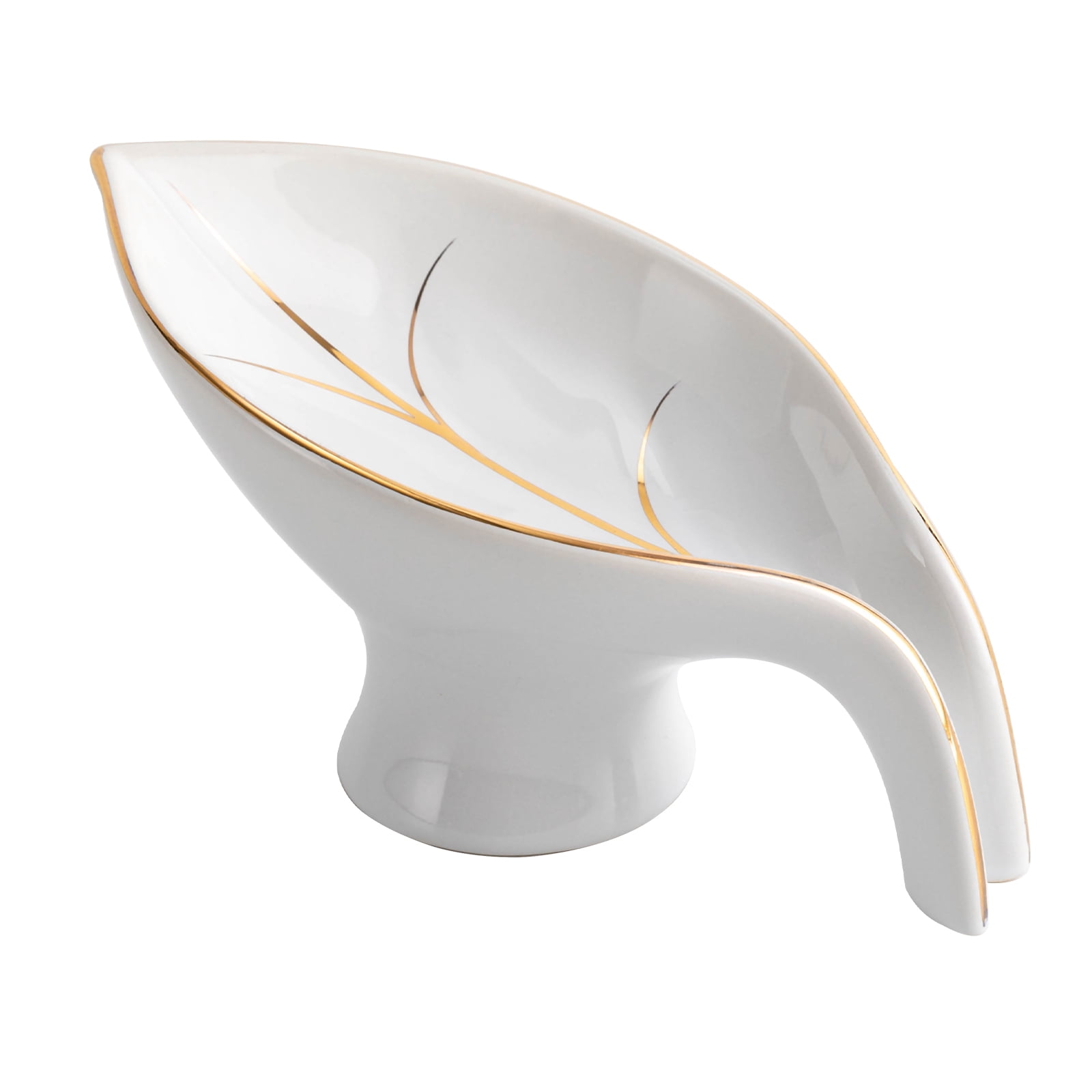 Wildnix Stylish Ceramic Soap Dish with Drainage Spout, Modern Design ...