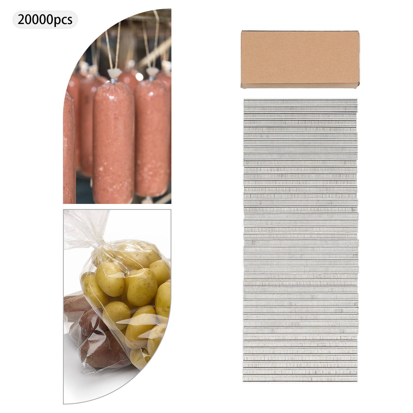 Wildnix U-Shaped 5 Boxes Sausage Clippers, 20, 000 Pieces, Premium ...