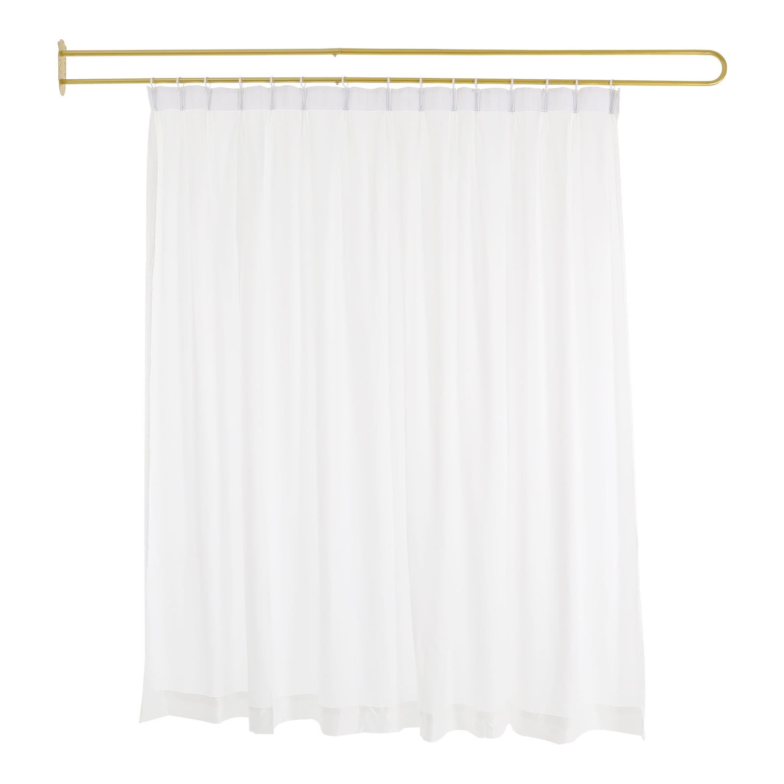 Wildnix U-Shaped Privacy Partition Curtain with Golden Bracket, Wall ...