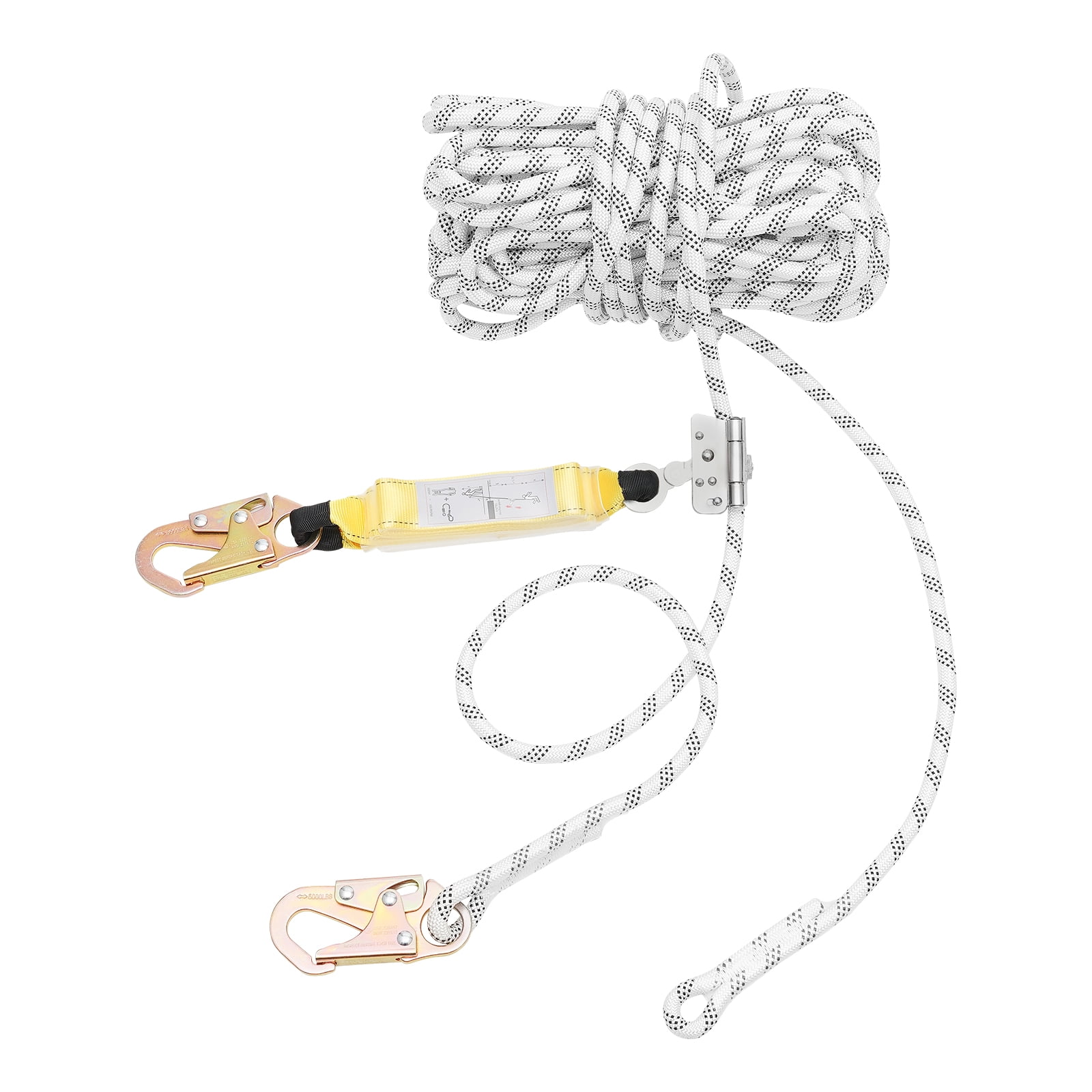 Wildnix Vertical Lifeline Assembly with Energy Absorber, 100ft Rope, D ...