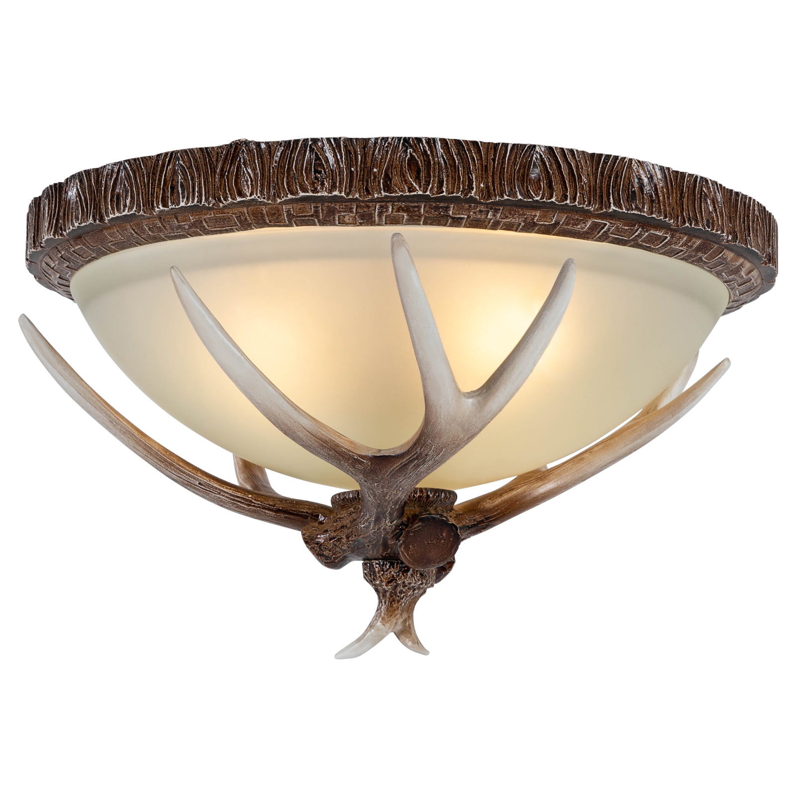 Wildnix Vintage Antler Resin Ceiling Light, 3 Bulb E26 Fixture, Warm ...