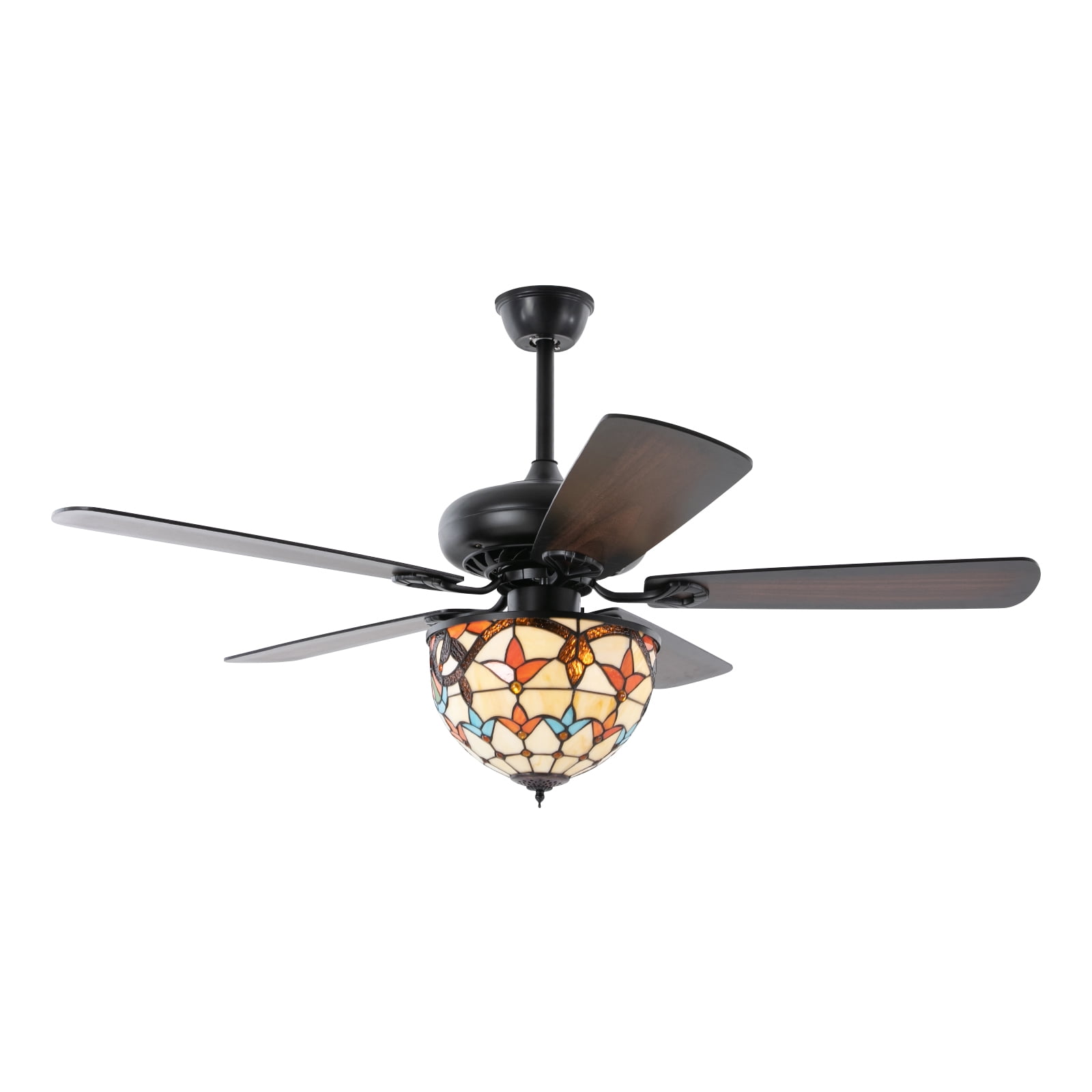 Wildnix Vintage Black Ceiling Fan Light with Remote Control, 3-Speed ...