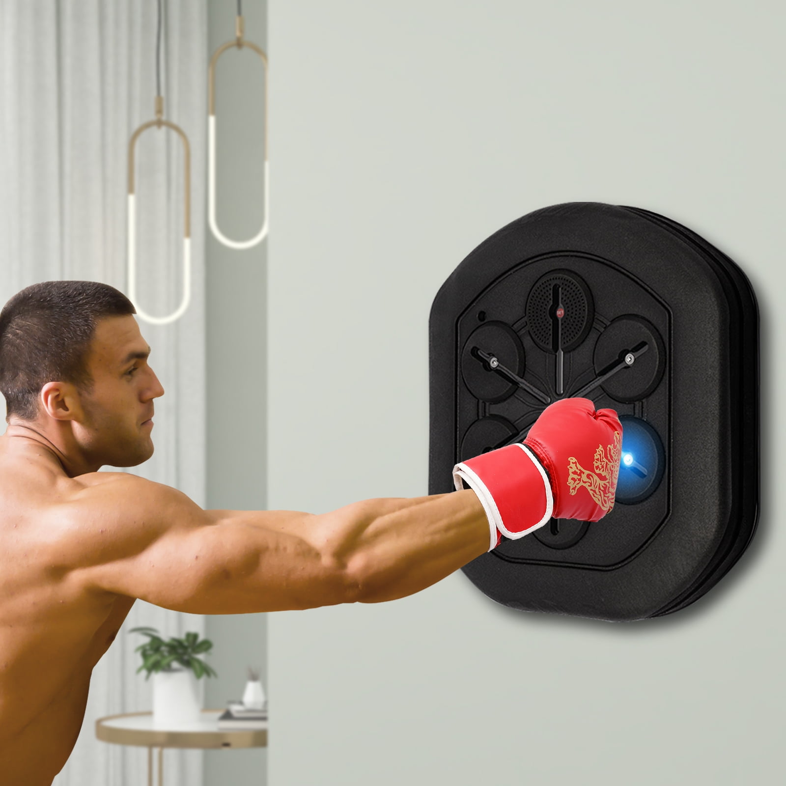 Wildnix Wall Mount Uppercut Boxing Trainer with LED Lights, Bluetooth ...
