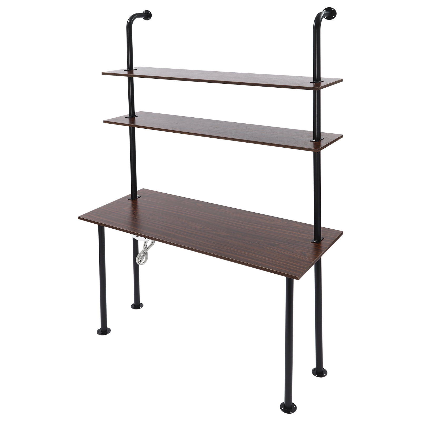 Wildnix Wall Mounted Desk Floating Computer Desk, 3-Tier Design, Sturdy ...