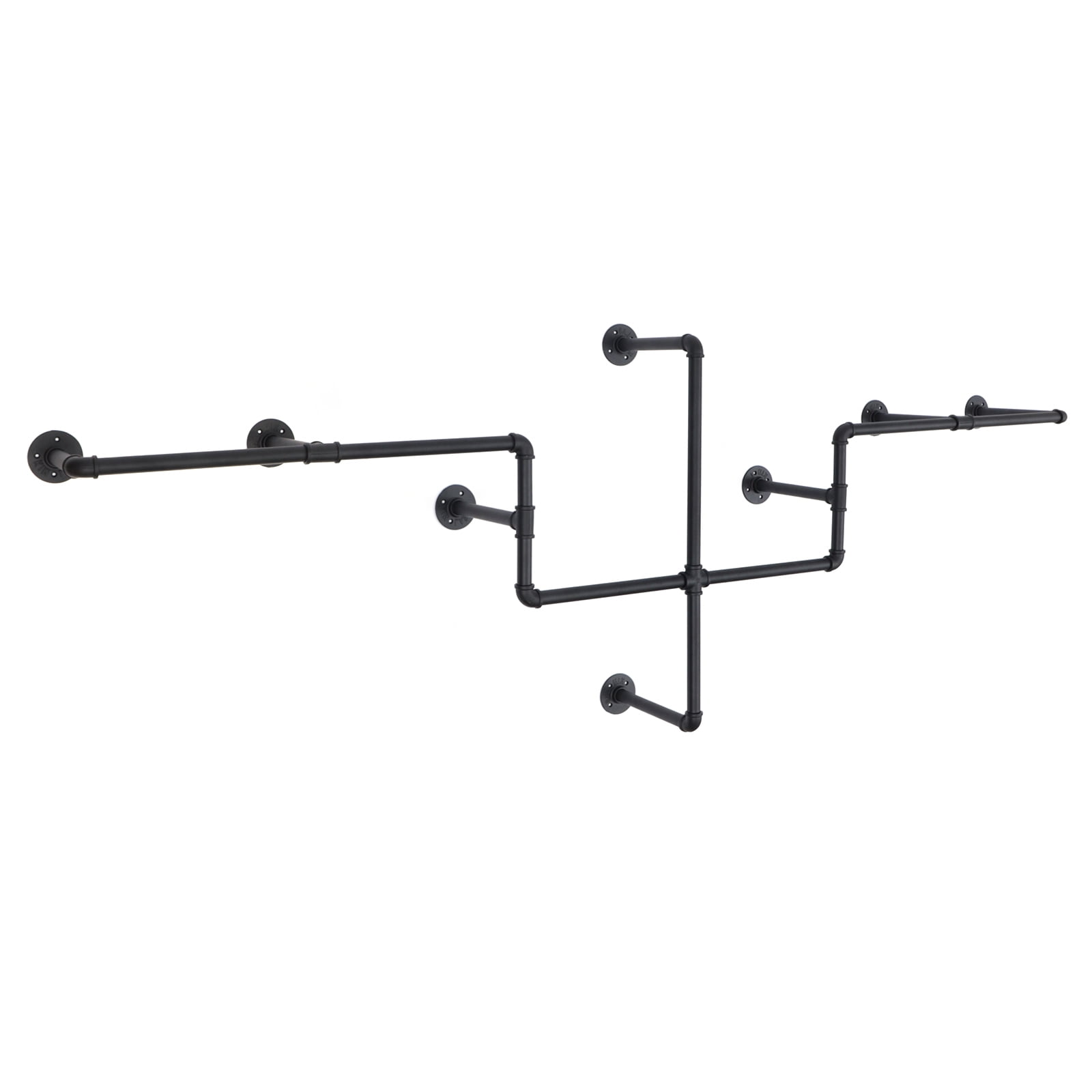 Wildnix Wall Mounted Garment Rack Industrial Pipe Clothes Hanging Bar ...